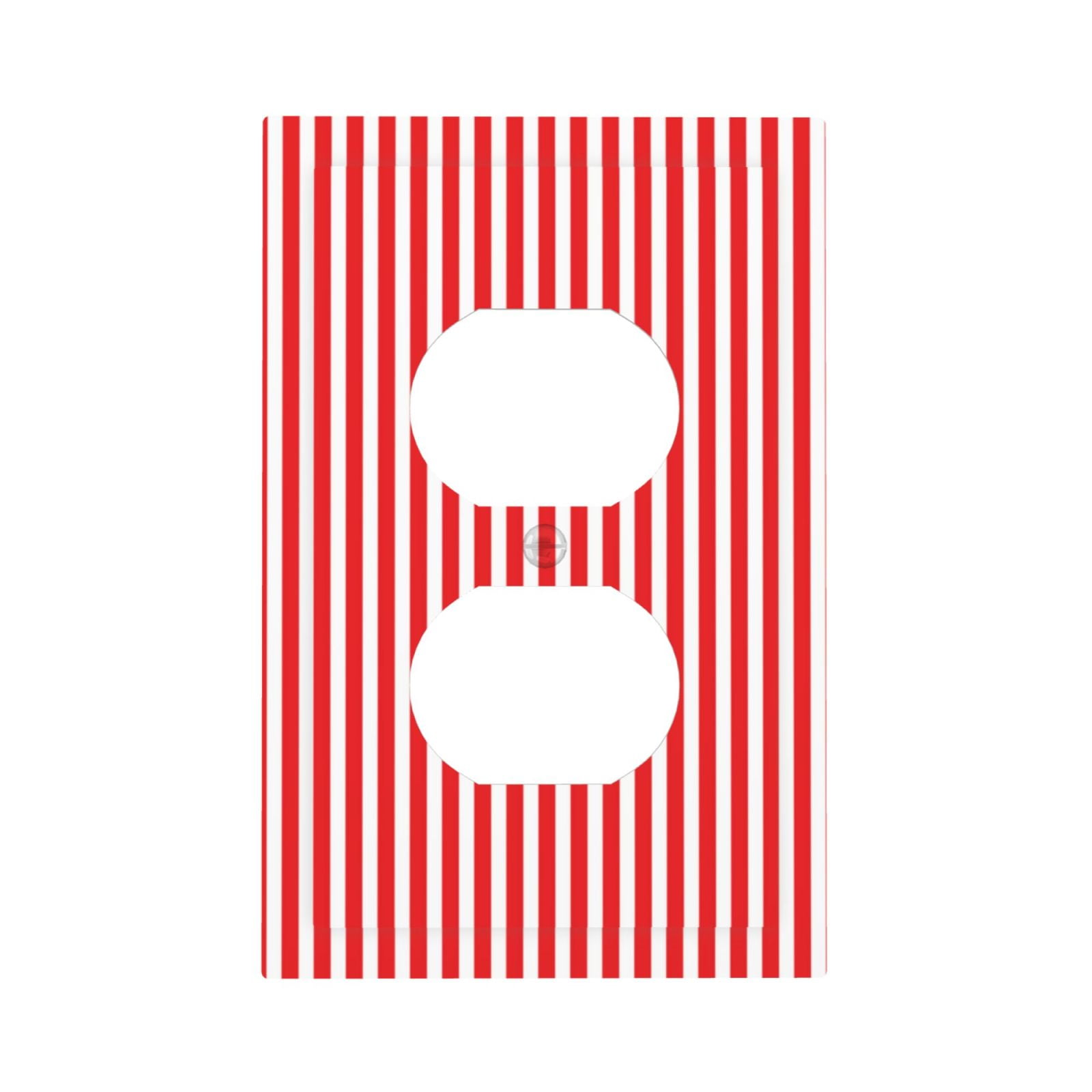 KLL Red And White Stripes Pattern Electrical Outlet Covers, 3" x 5" 1 ...
