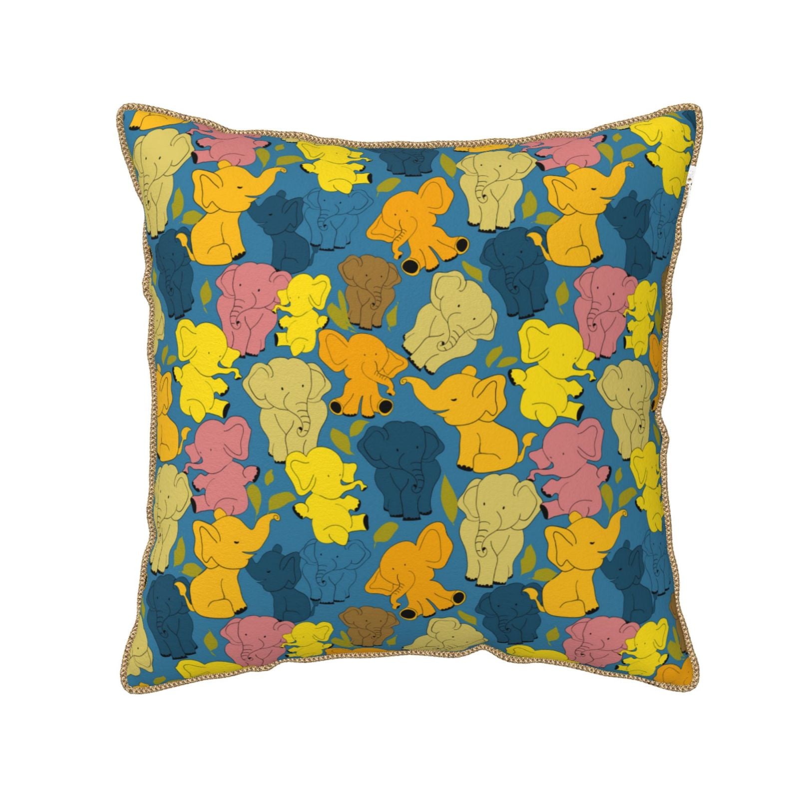 KLL Retro Boho Elephants Decorative Throw Pillow Covers Velvet Soft for ...