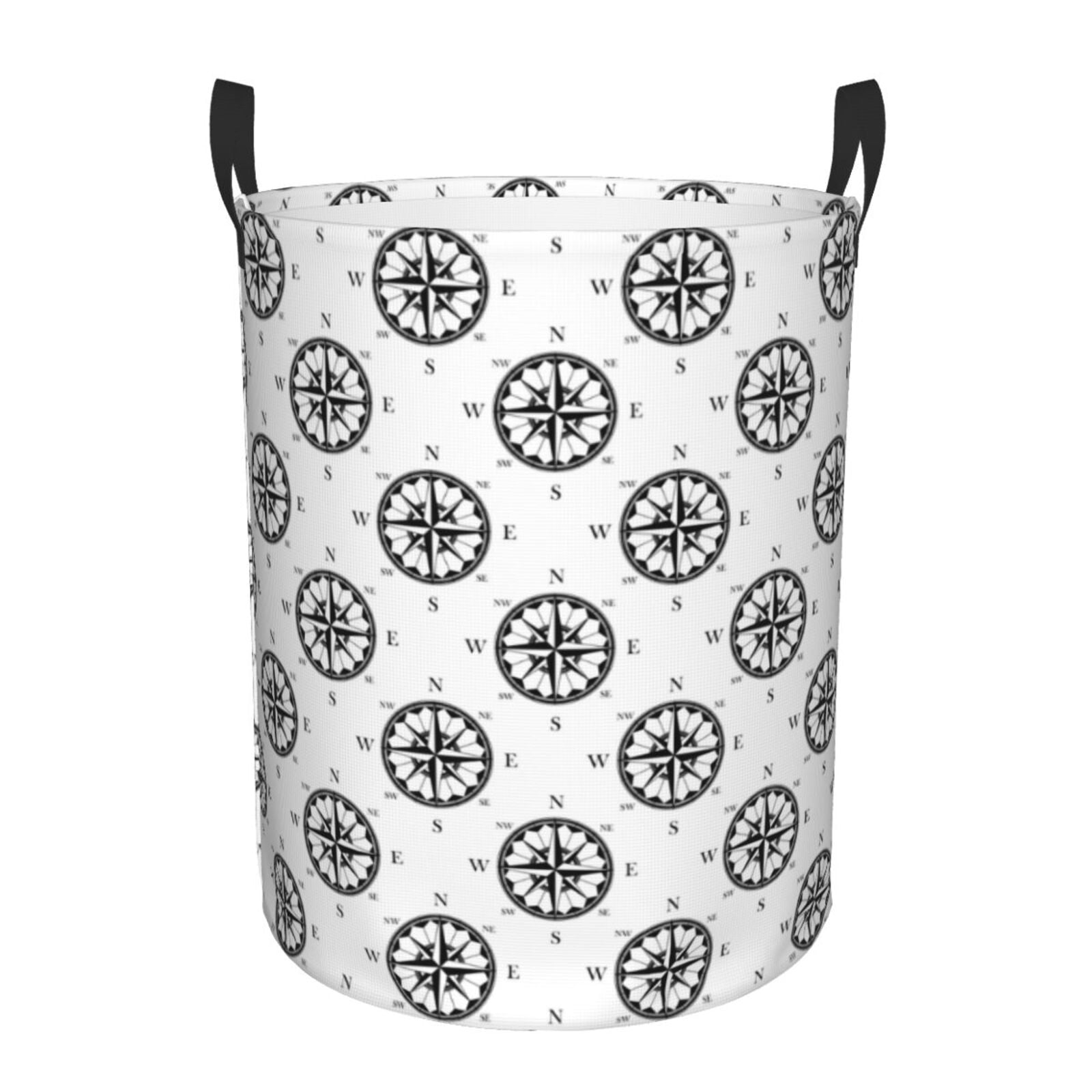 KLL Retro Compass Waterproof Foldable Laundry Hamper Bucket with ...
