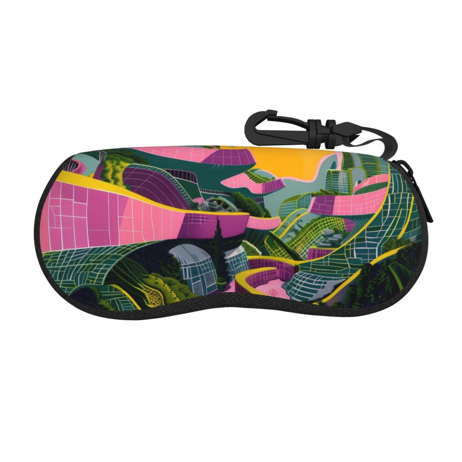 KLL Retro Futuristic Landscape Print Eyeglass Case for Men & Women's ...