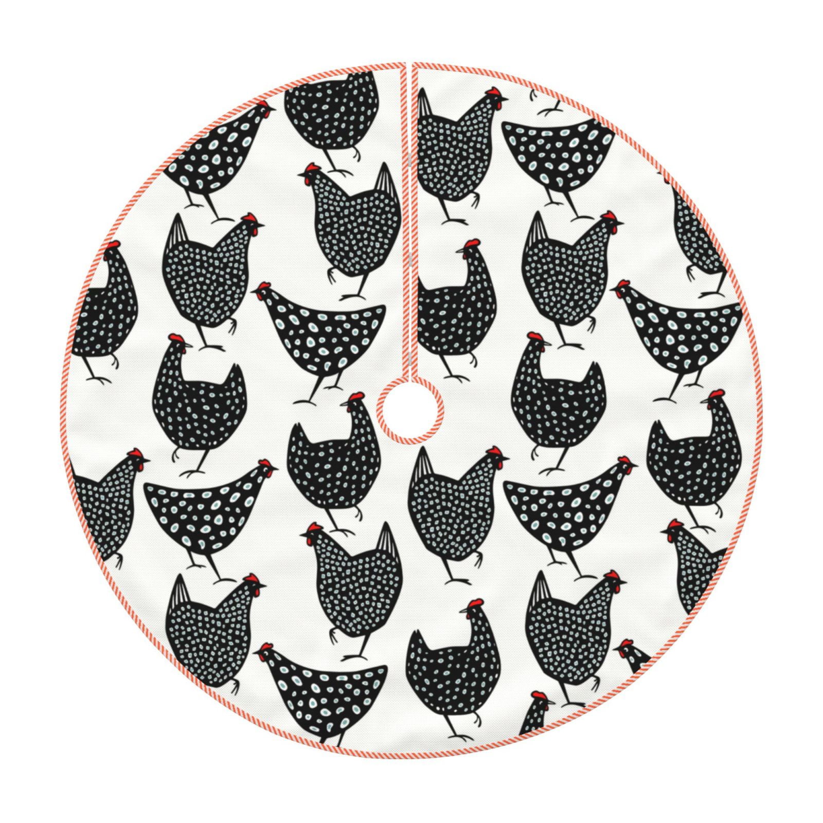 KLL Retro Rooster Christmas Tree Skirt 48" ,Party Decorations Farmhouse ...