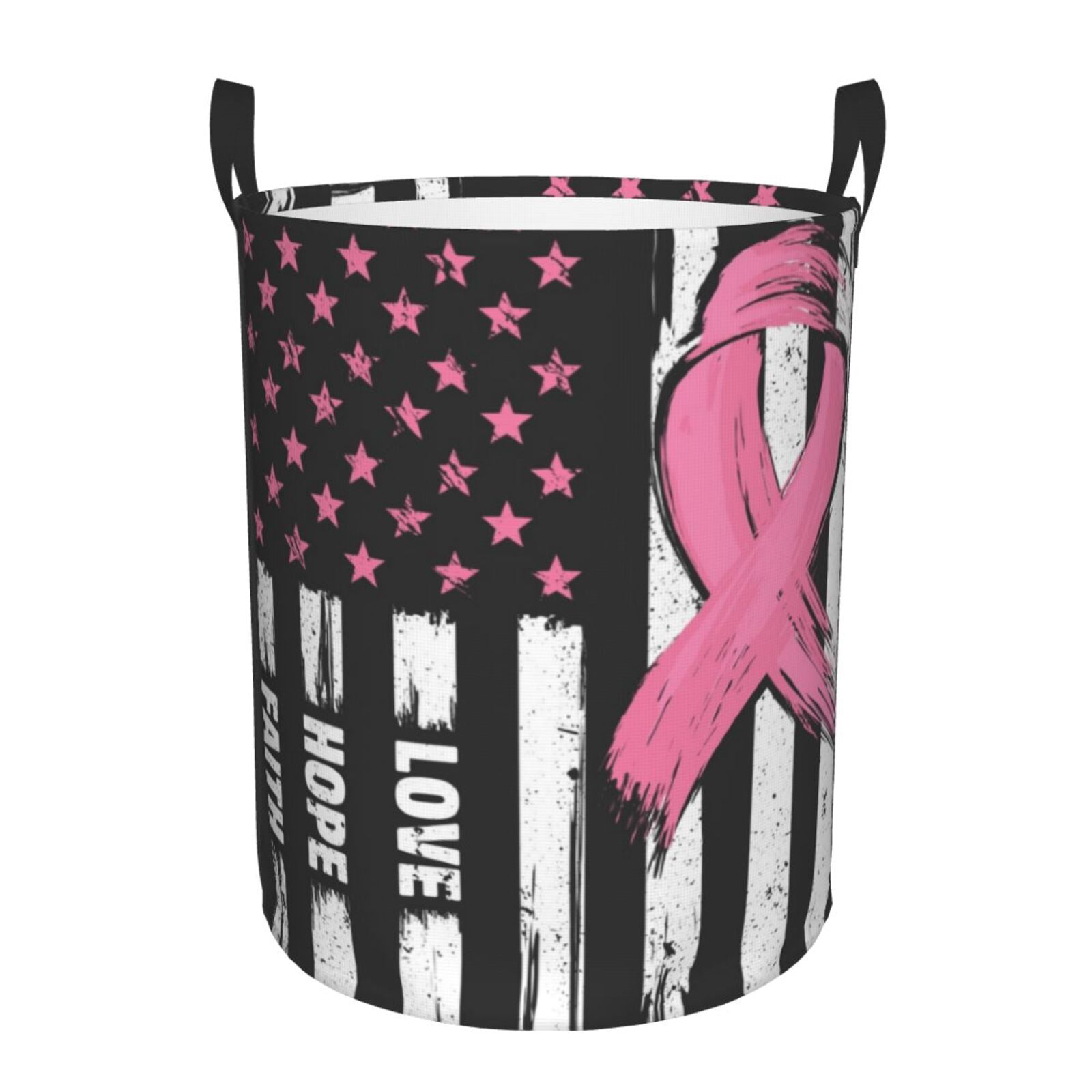 KLL Ribbon Breast Cancer Awareness Waterproof Foldable Laundry Hamper ...