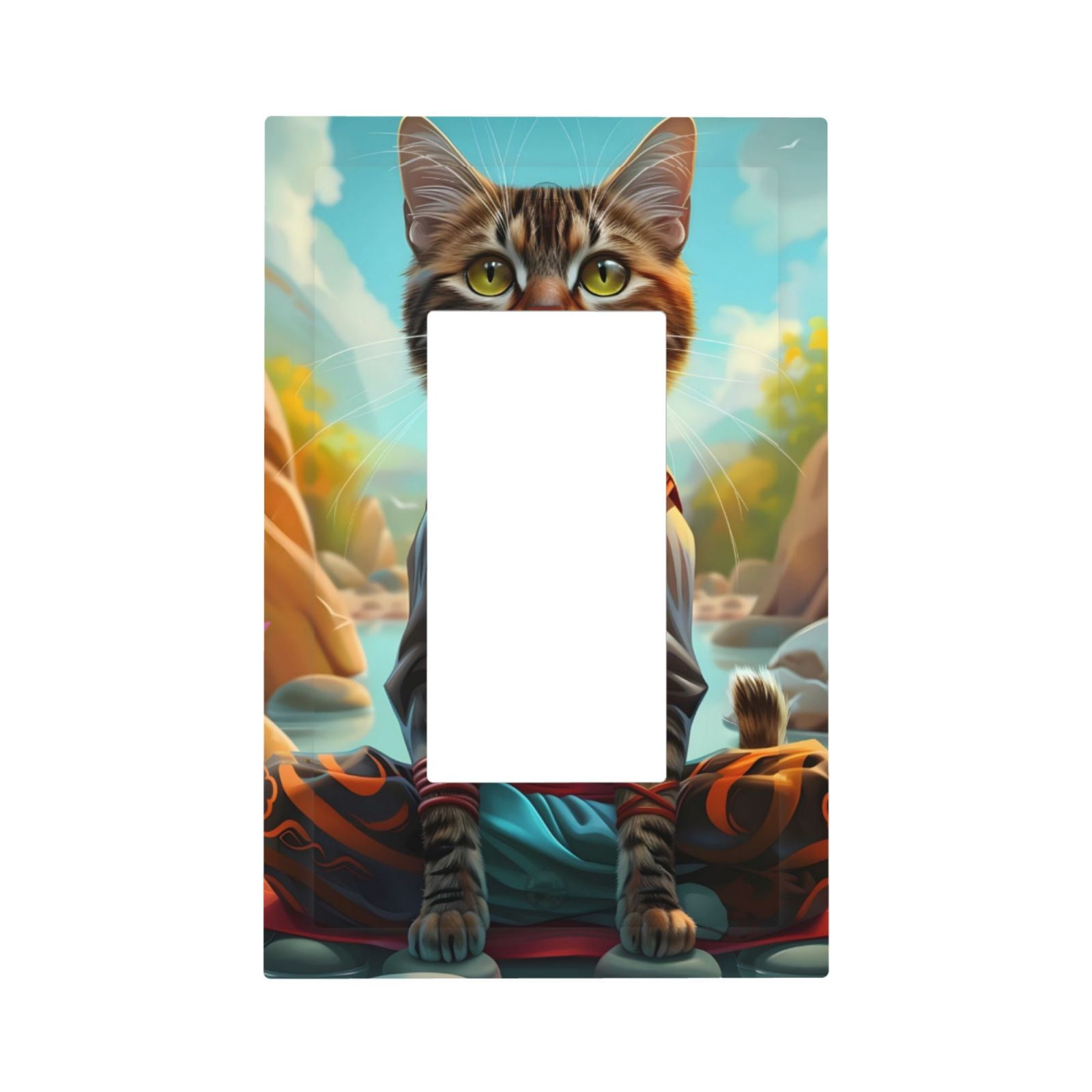 KLL Riverside Meditating Cat Pattern Electrical Outlet Covers, 3" x 5 ...