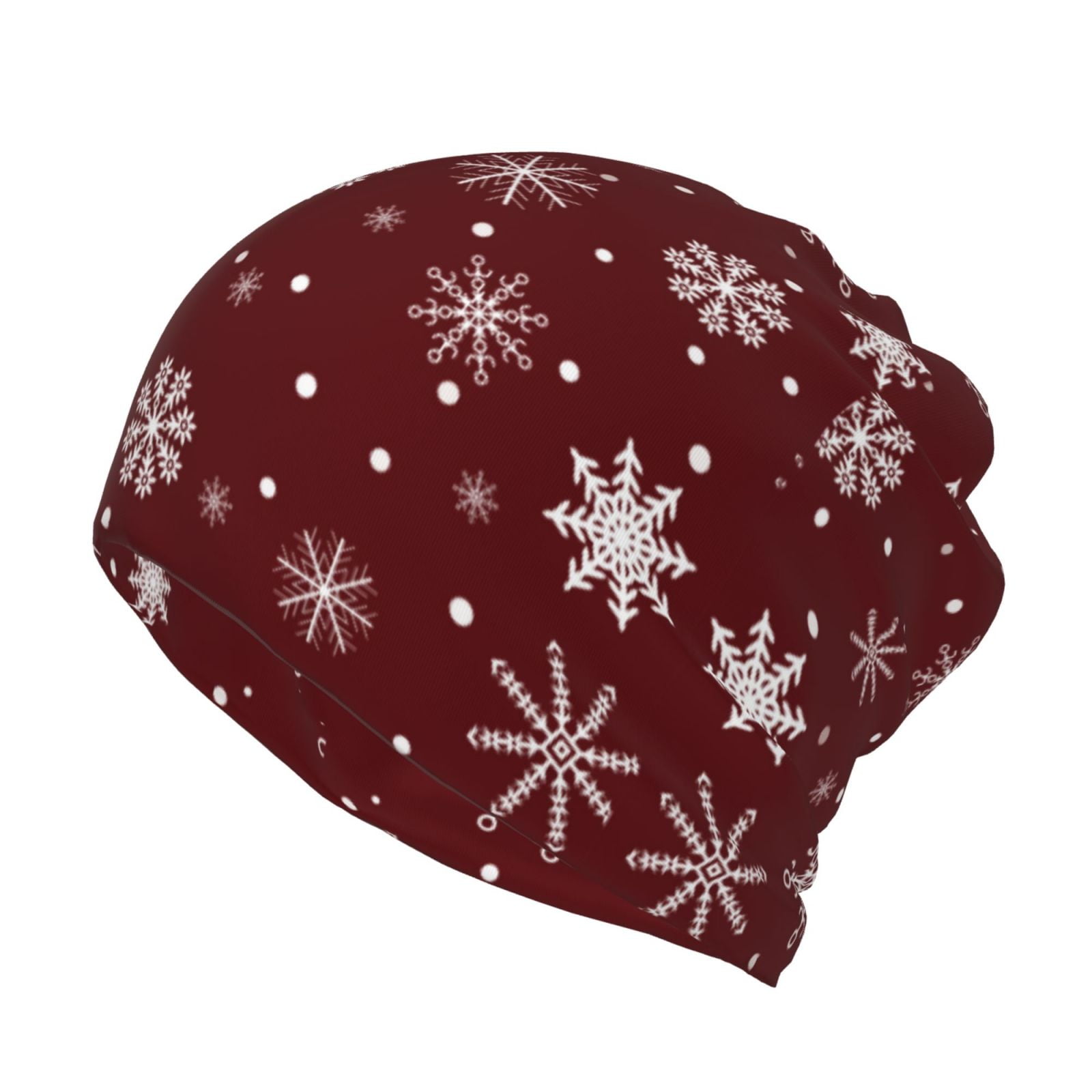 KLL Romantic white snowflakes Pirnt Wicking Running Beanie Head Wrap ...