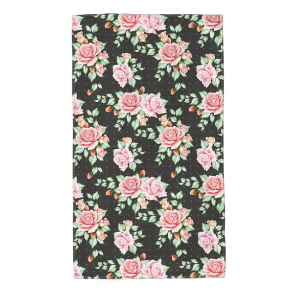 KLL Rose Flowers Ultra Absorbent & Soft Hand Towels for Bath, Hand ...