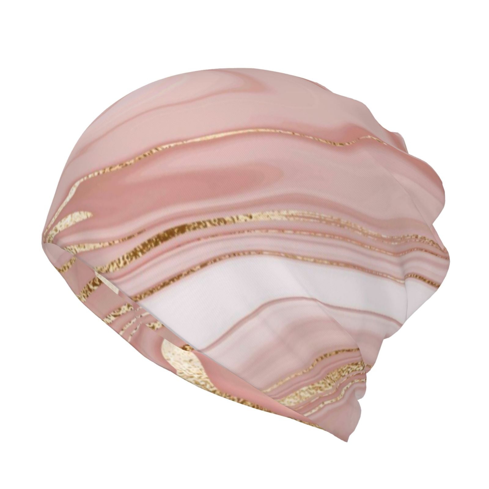 KLL Rose Gold Glitter Splatter Pirnt Wicking Running Beanie Head Wrap ...