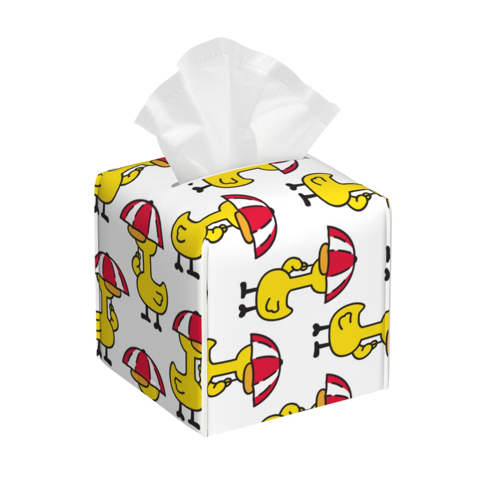KLL Rubber Duck Chicken Bird Print Tissue Box Cover,Leather Tissue ...