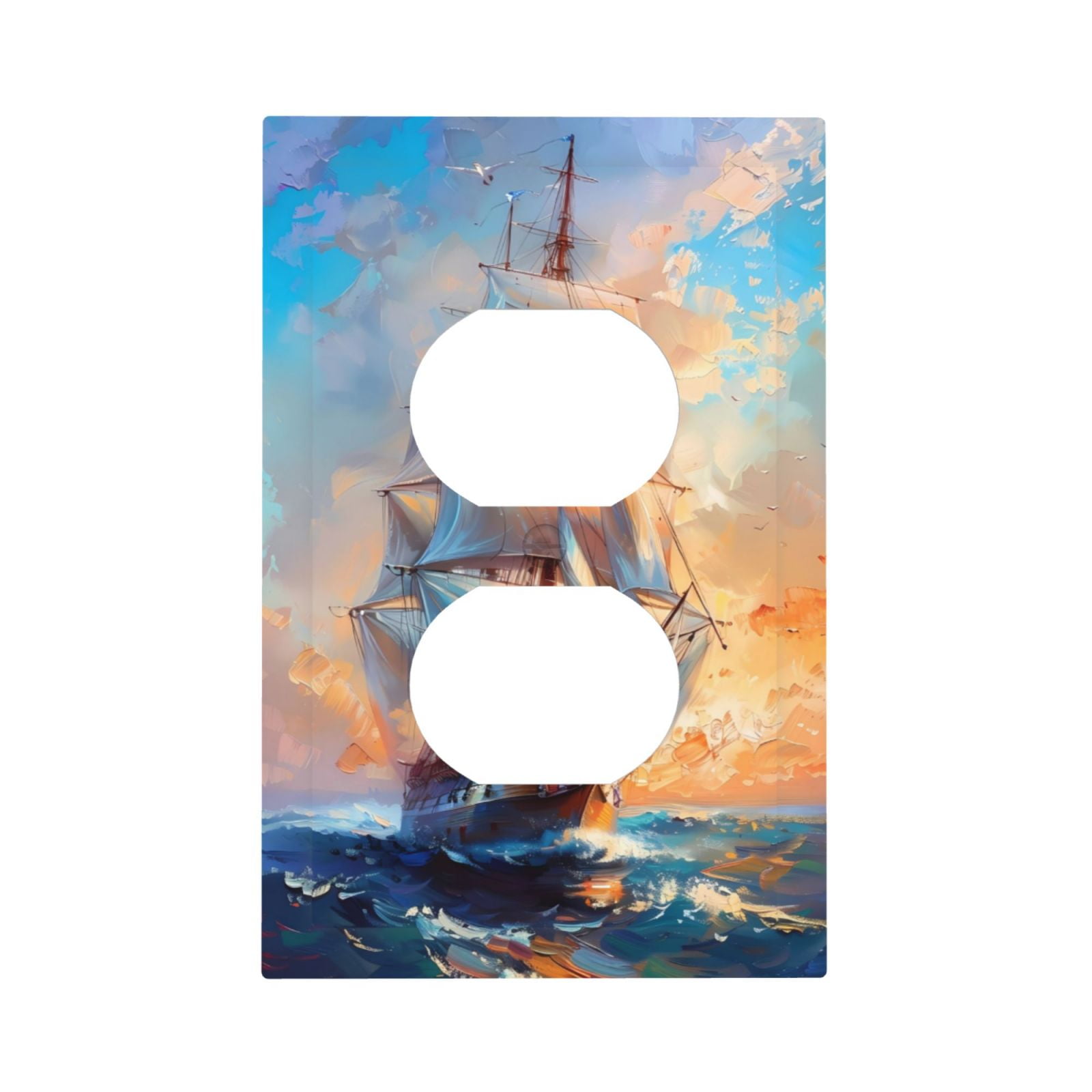 KLL Sailing Ship Ocean Sunset Pattern Electrical Outlet Covers, 3" x 5 ...