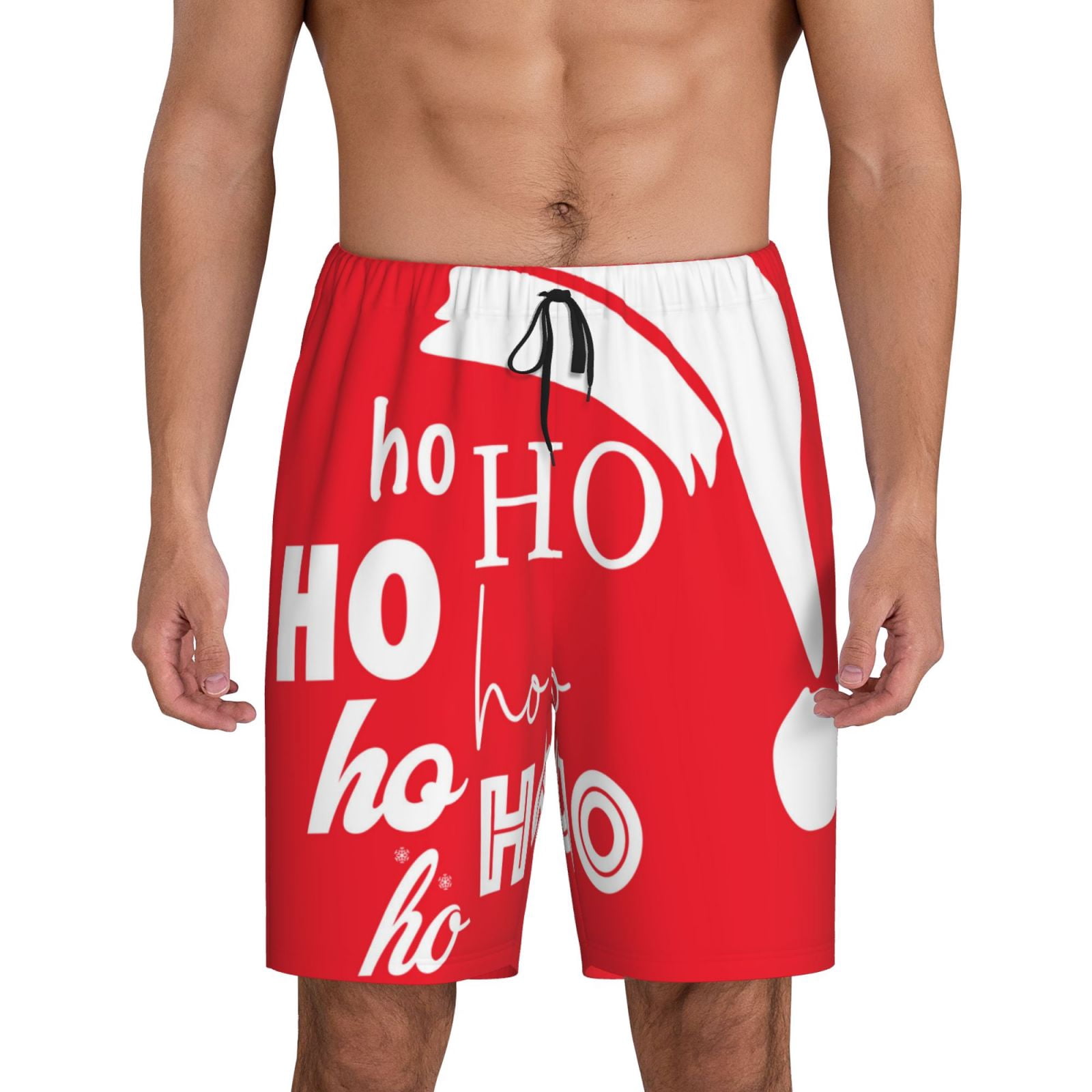 KLL Saying Ho Ho Ho for Men's 1-Pack Shorts,Sleep Pajama Shorts for Men ...