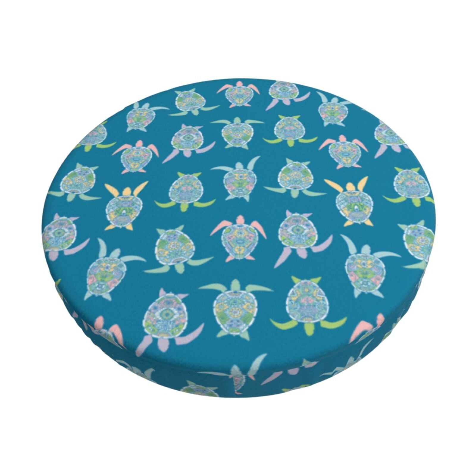 KLL Sea Turtle Round Bar Chair Cushion Cover 12 inch ,Bar Stool ...