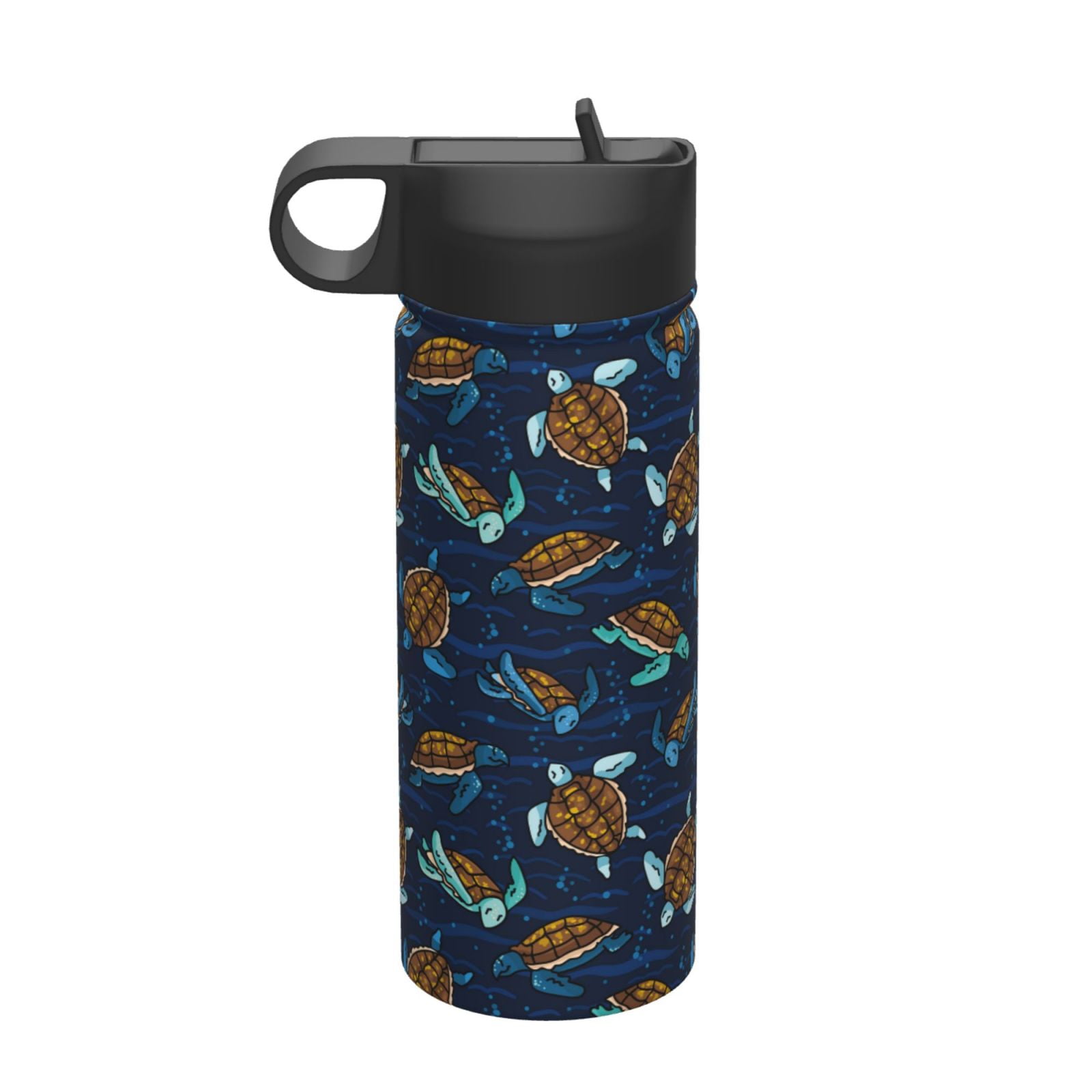 KLL Sea Turtles Swimming Pattern 18OZ Water Bottle With Straw,Stainless ...