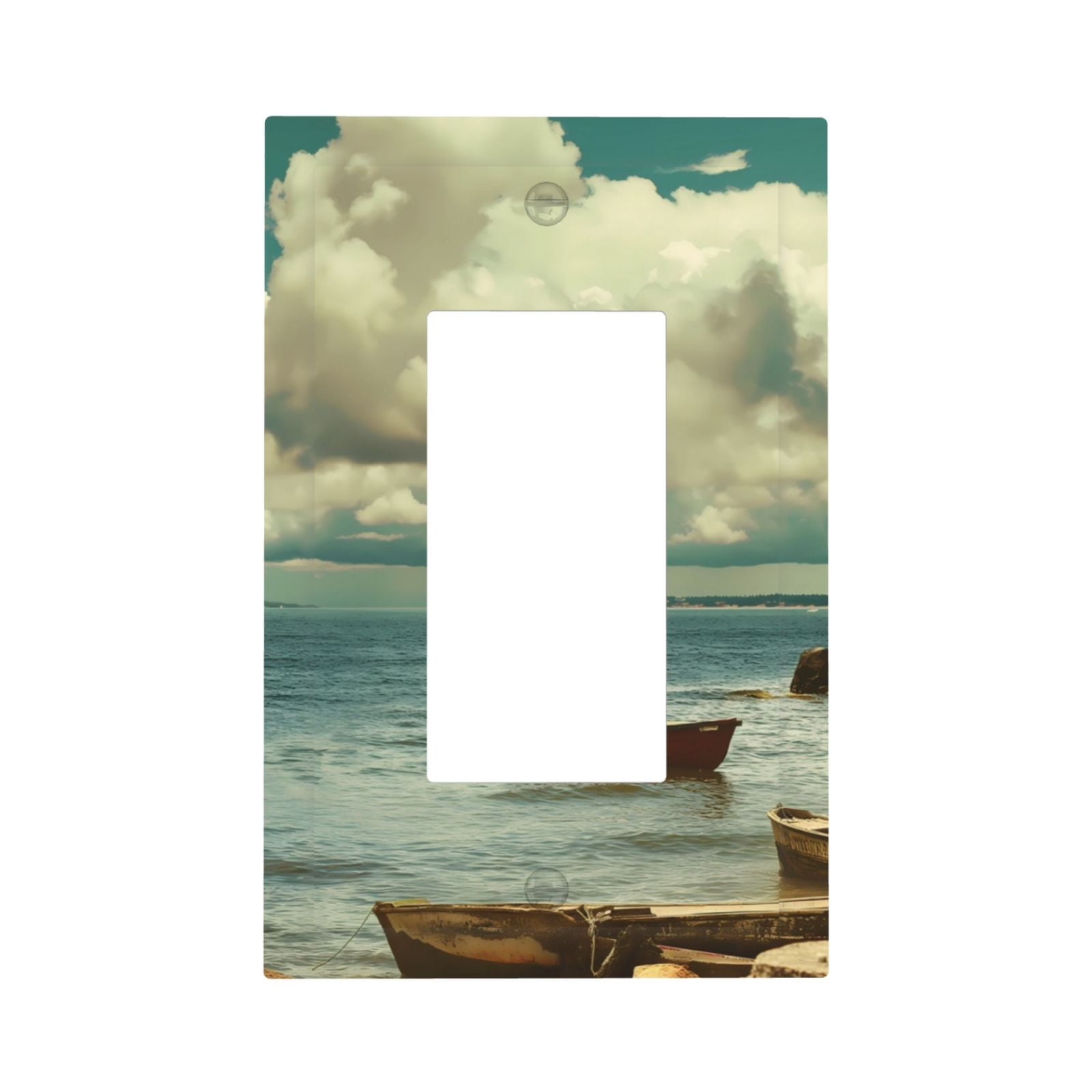 KLL Serene Coastal Blue Sky Pattern Electrical Outlet Covers, 3" x 5" 1 ...