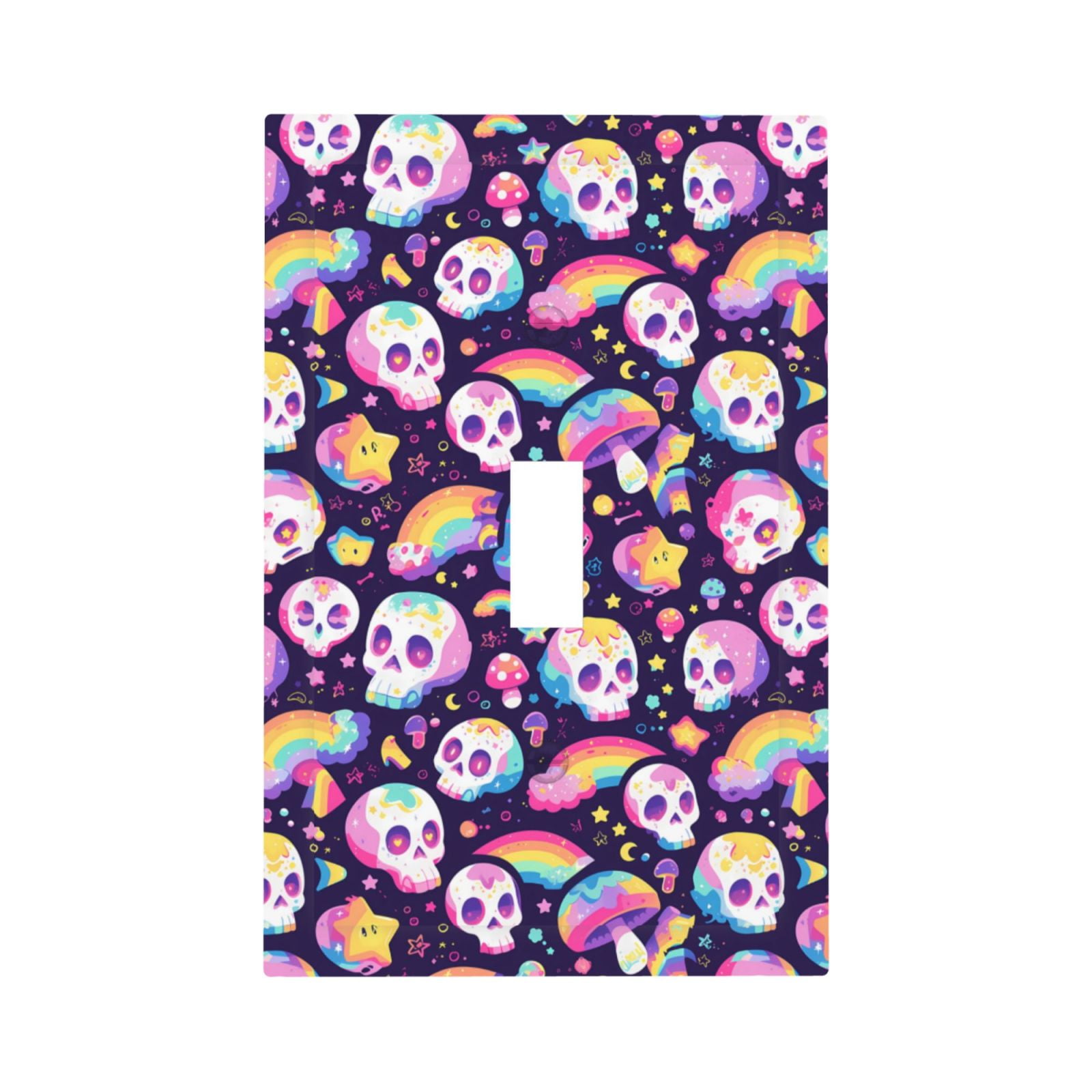 KLL Skull colorful mushroom rainbow Pattern Electrical Outlet Covers, 3 ...