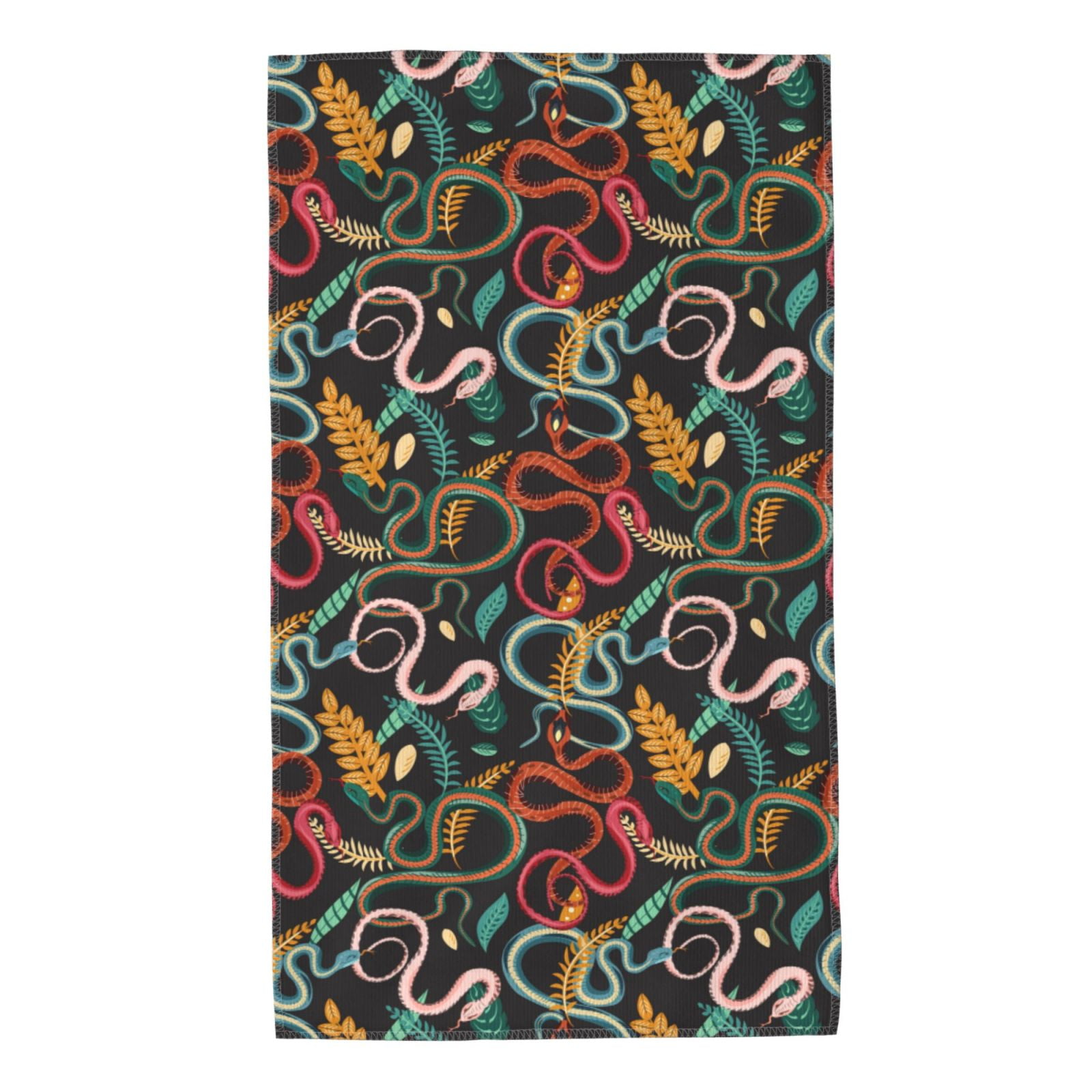 KLL Snake And Flower Ultra Absorbent & Soft Hand Towels for Bath, Hand ...