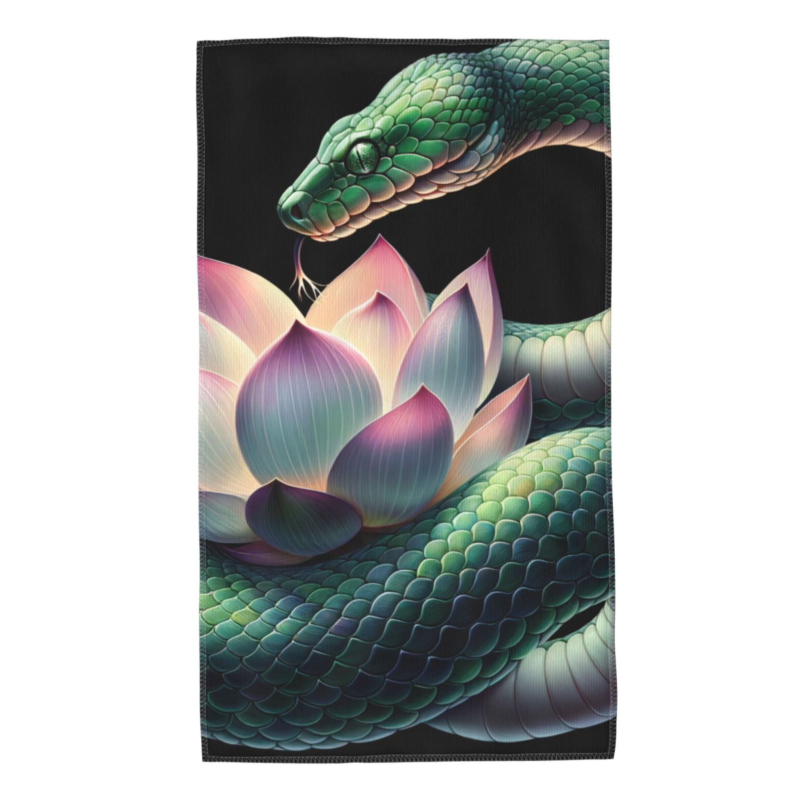 KLL Snake Holding A Lotus Ultra Absorbent & Soft Hand Towels for Bath ...