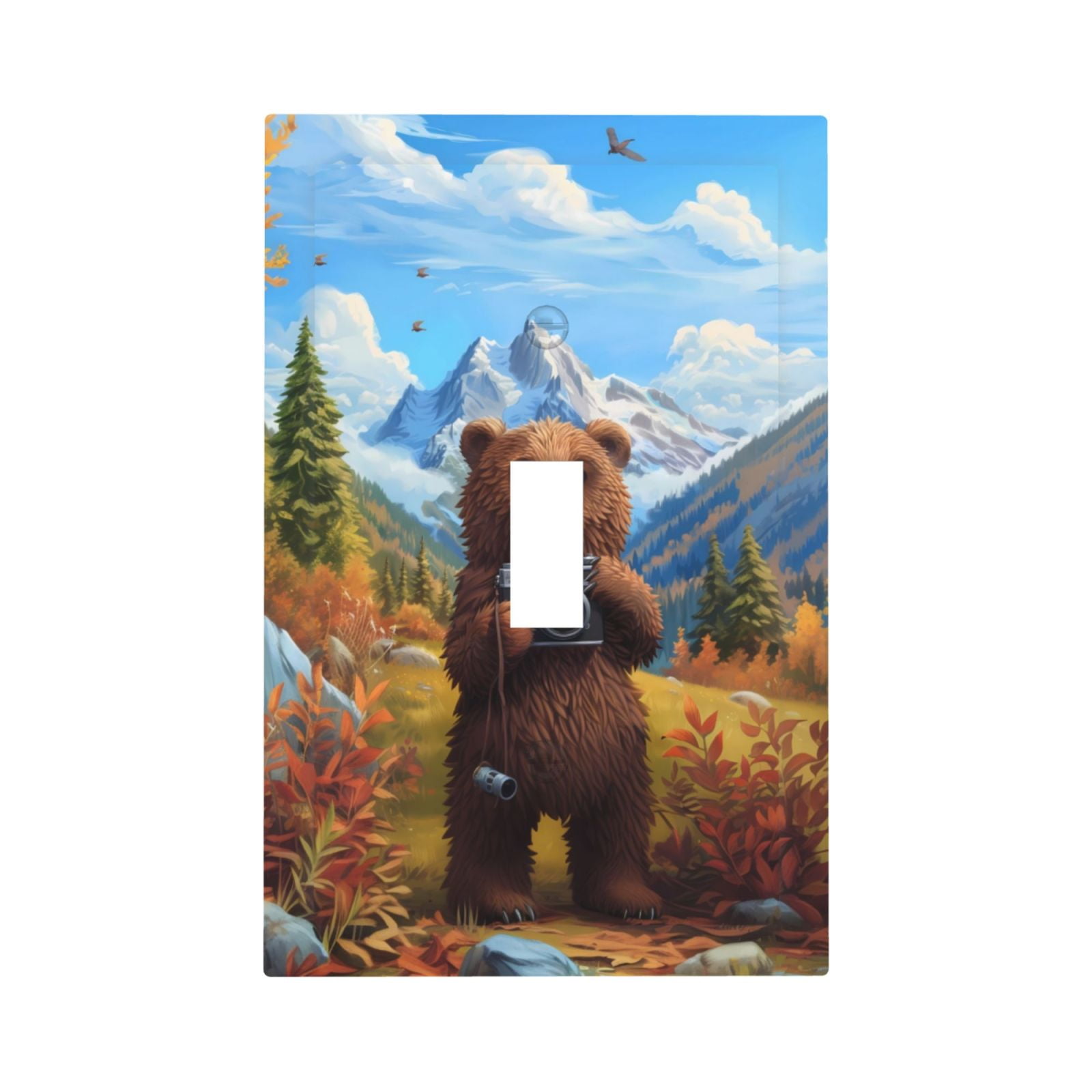 KLL Snowy Mountain Photography Bear Pattern Electrical Outlet Covers, 3 ...