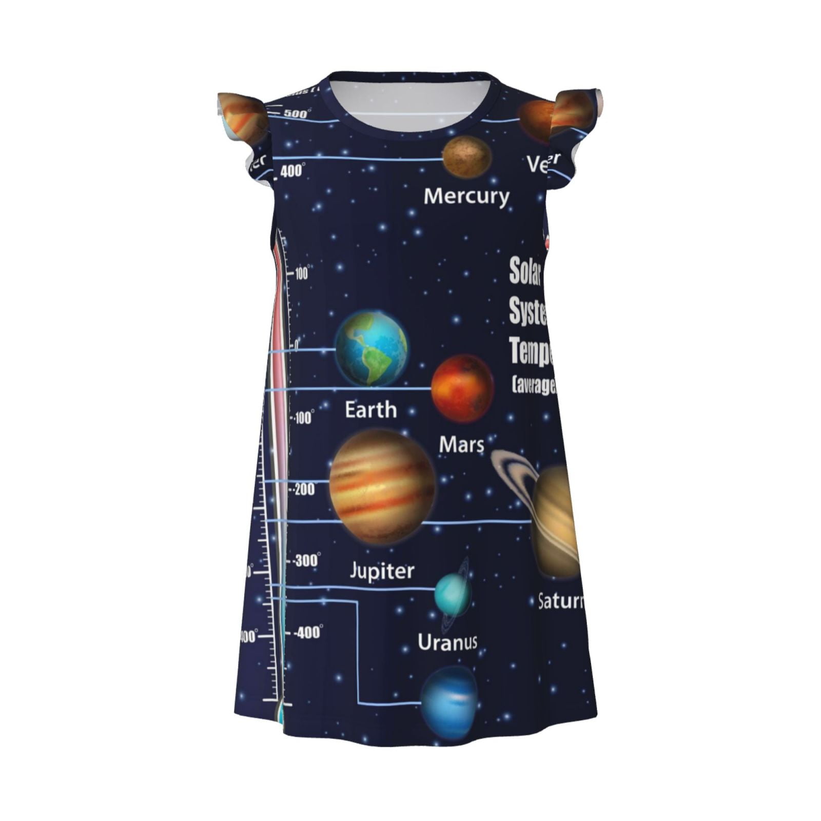 KLL Solar System Print Girls Nightgowns Pajamas for Girl Sleepwear ...