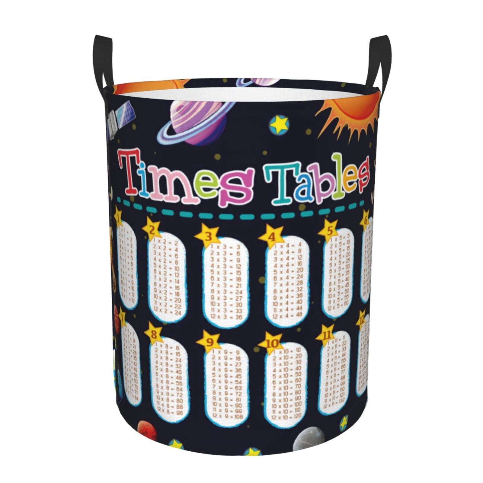 KLL Space Math Times Tables Waterproof Foldable Laundry Hamper Bucket ...