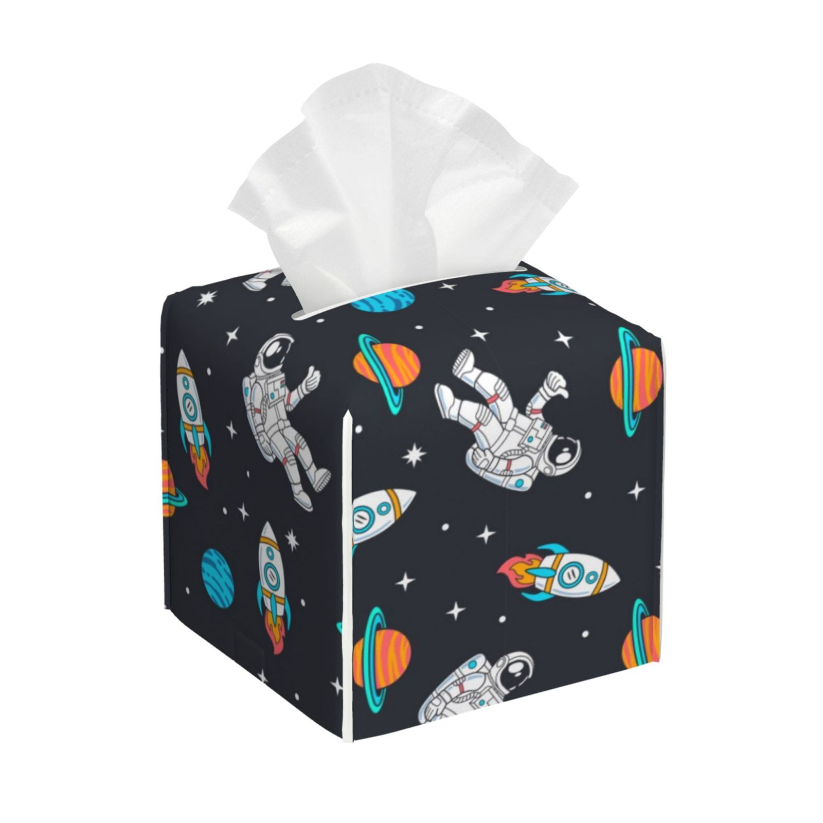 KLL Space Print Tissue Box Cover,Leather Tissue Holder Square Facial ...