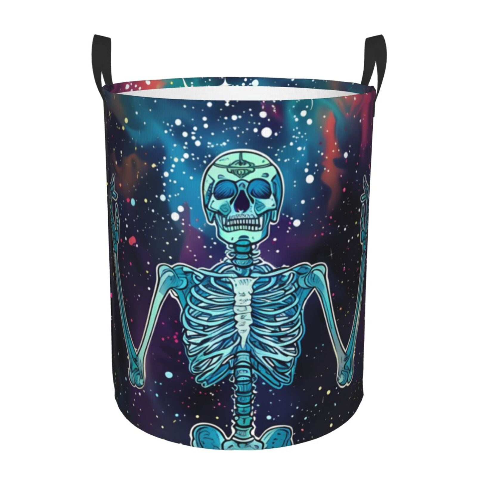KLL Space Skeleton Meditation Waterproof Foldable Laundry Hamper Bucket ...