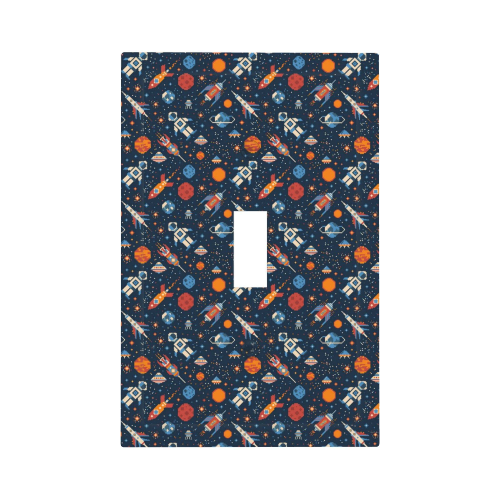 Kll Spaceships And Stars In Outer Space Pattern Electrical Outlet