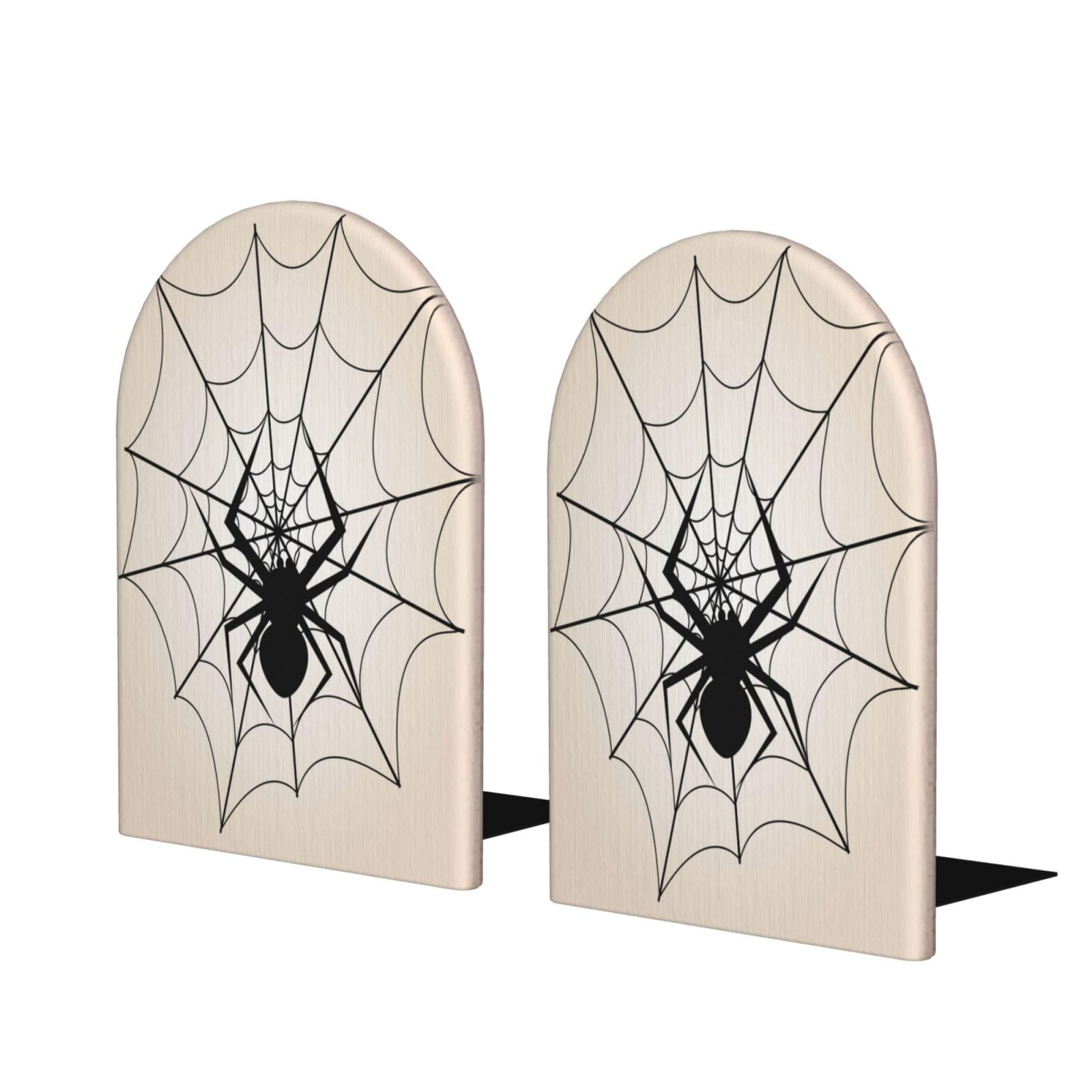 KLL Spiders On The Web 1 Print Wood Book Ends for Shelves,1 Pair Wood ...