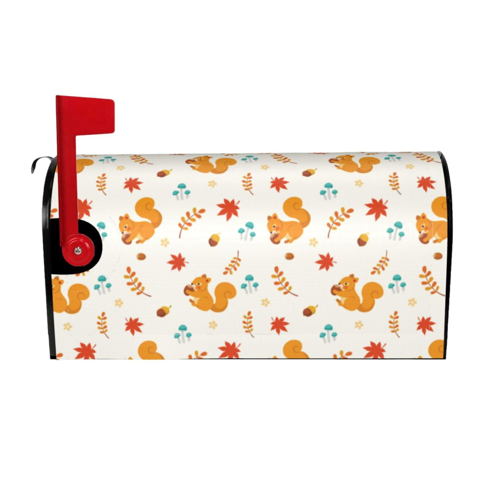 KLL Squirrel Maple Leaves And Nuts Pattern Mailbox Covers,Magnetic ...
