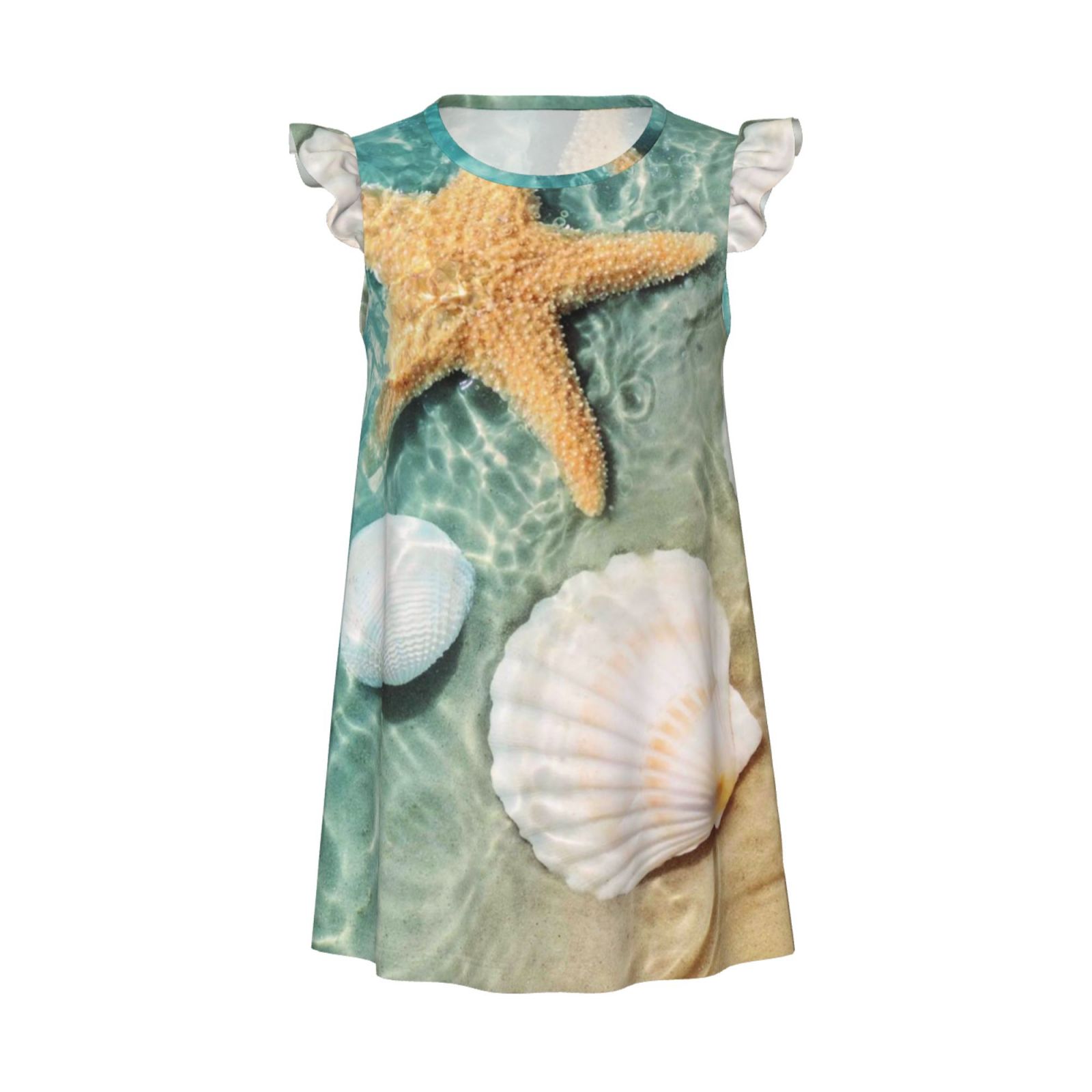 KLL Starfish And Seashell Print Girls Nightgowns Pajamas for Girl ...