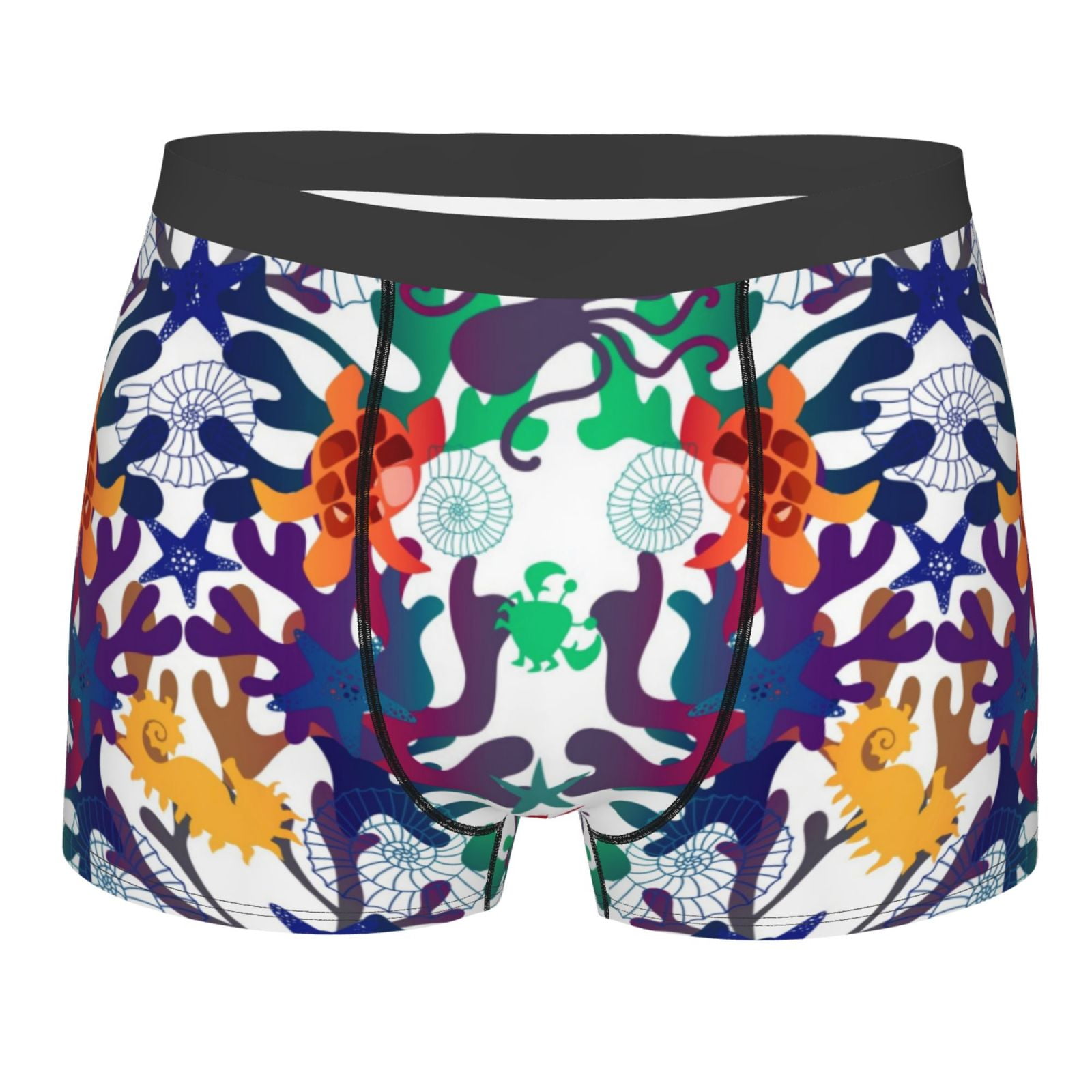 KLL Starfish And Turtle Men's Cotton Boxer Briefs Underwear-Large ...