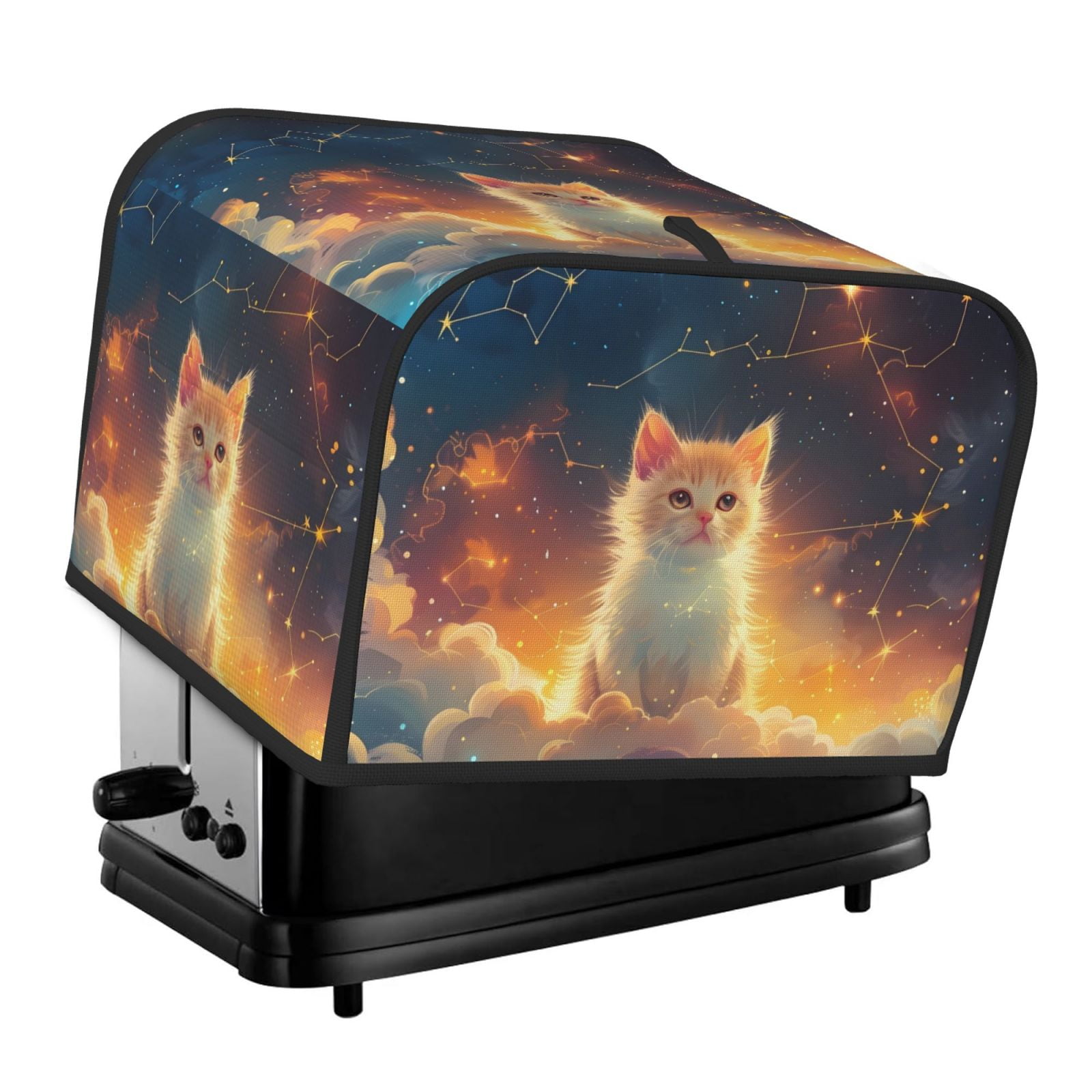 KLL Starry Sky Constellation Cat Print 4 Slice Toaster Dust Covers ...