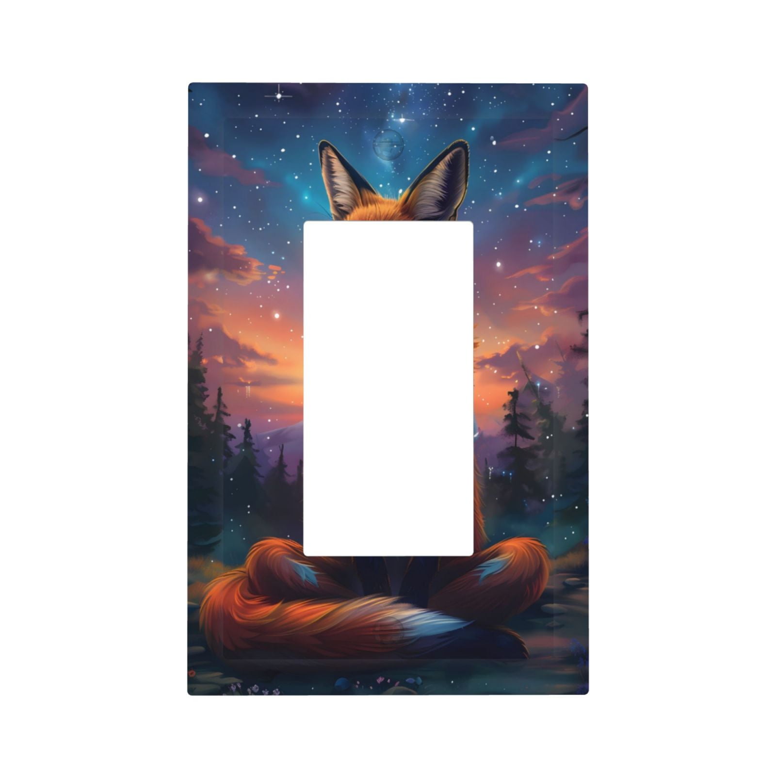 KLL Starry Sky Meditating Fox Pattern Electrical Outlet Covers, 3" x 5 ...
