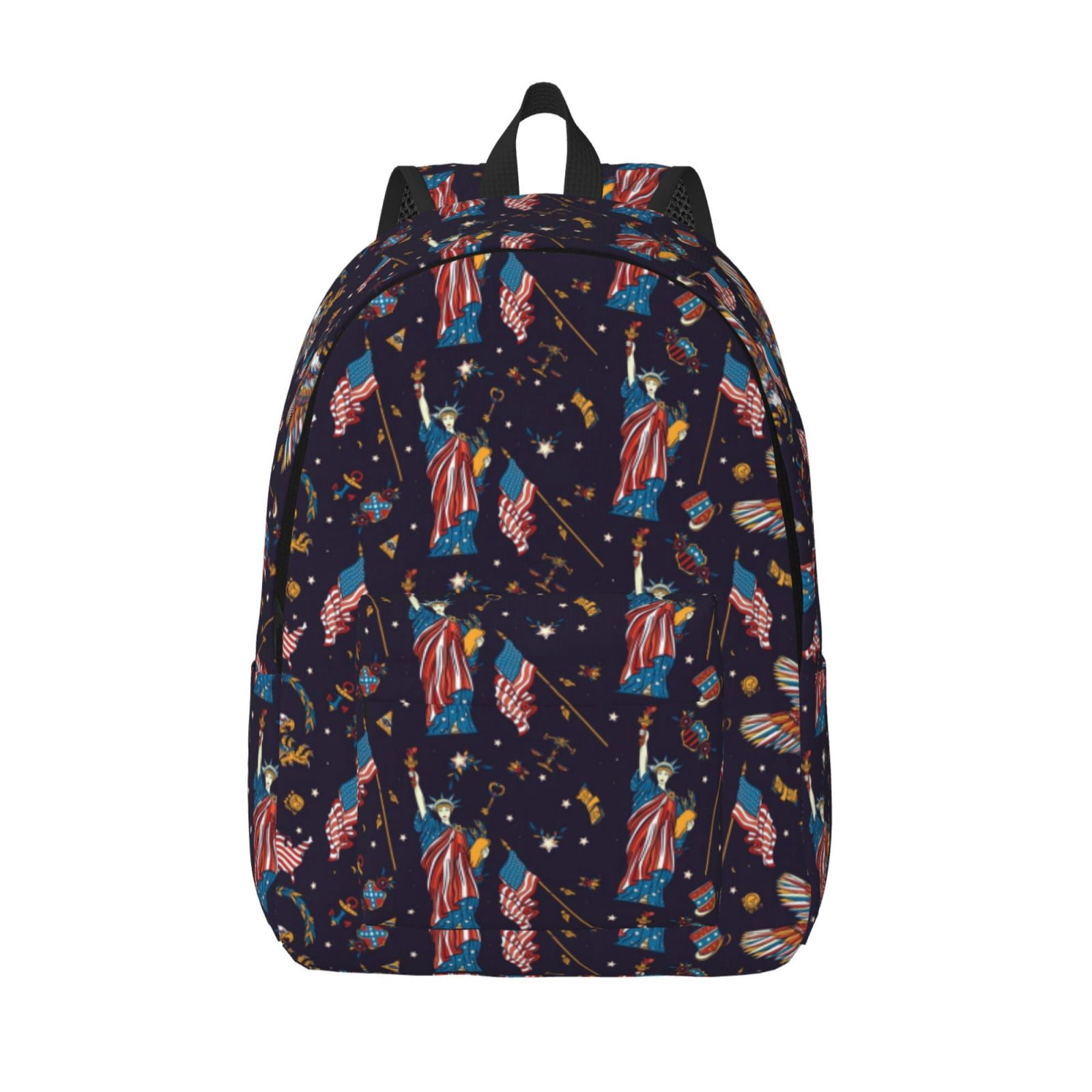 KLL Statue Of Liberty Eagle Print Travel Laptop Backpack - College ...