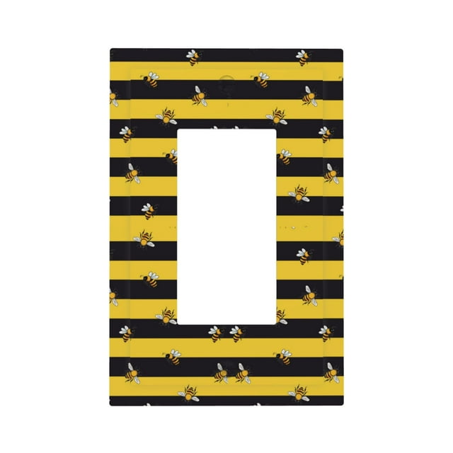 KLL Striped With Bees Pattern Electrical Outlet Covers, 3" x 5" 1 Pack ...