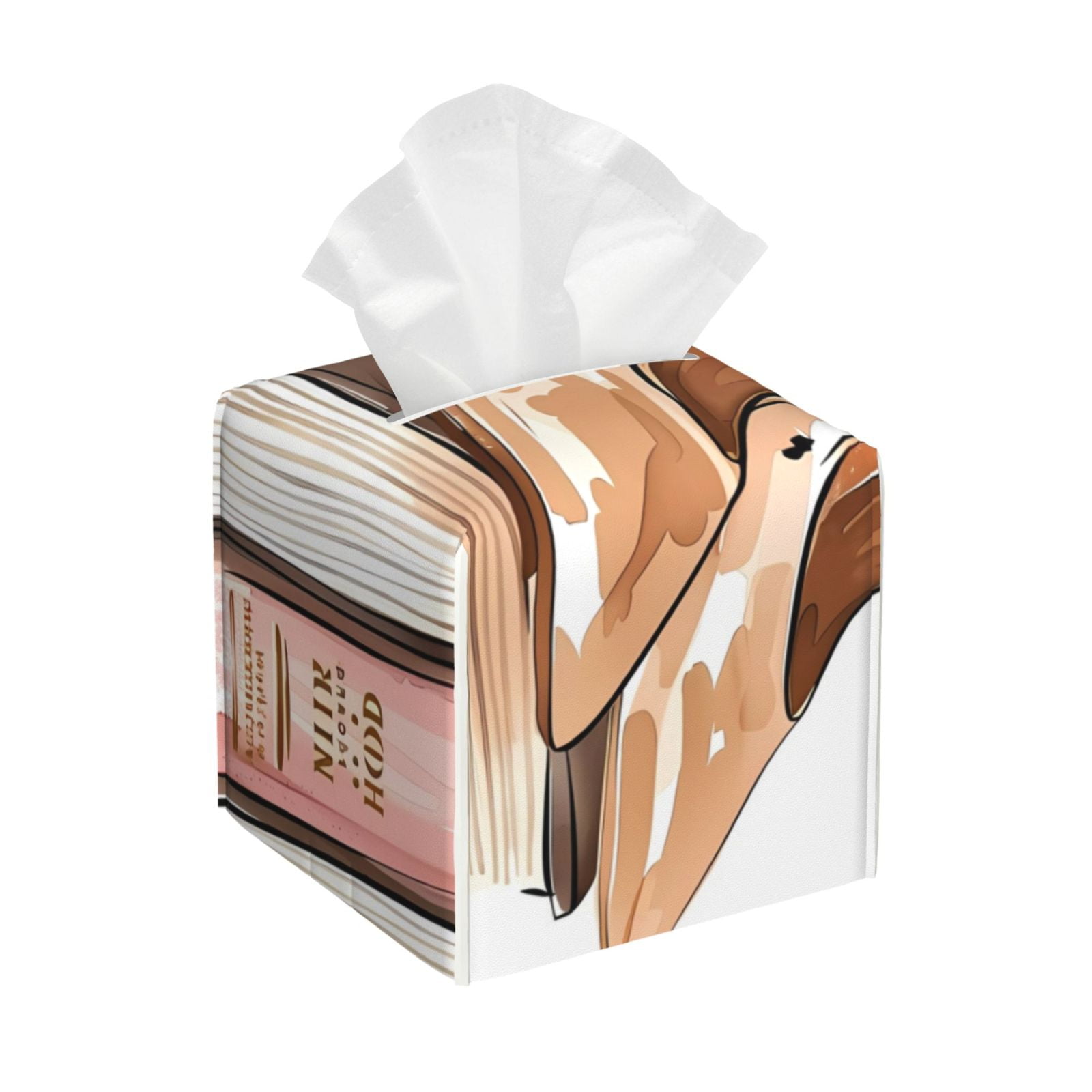 KLL Stylish High Heels On Books Print Tissue Box Cover,Leather Tissue ...