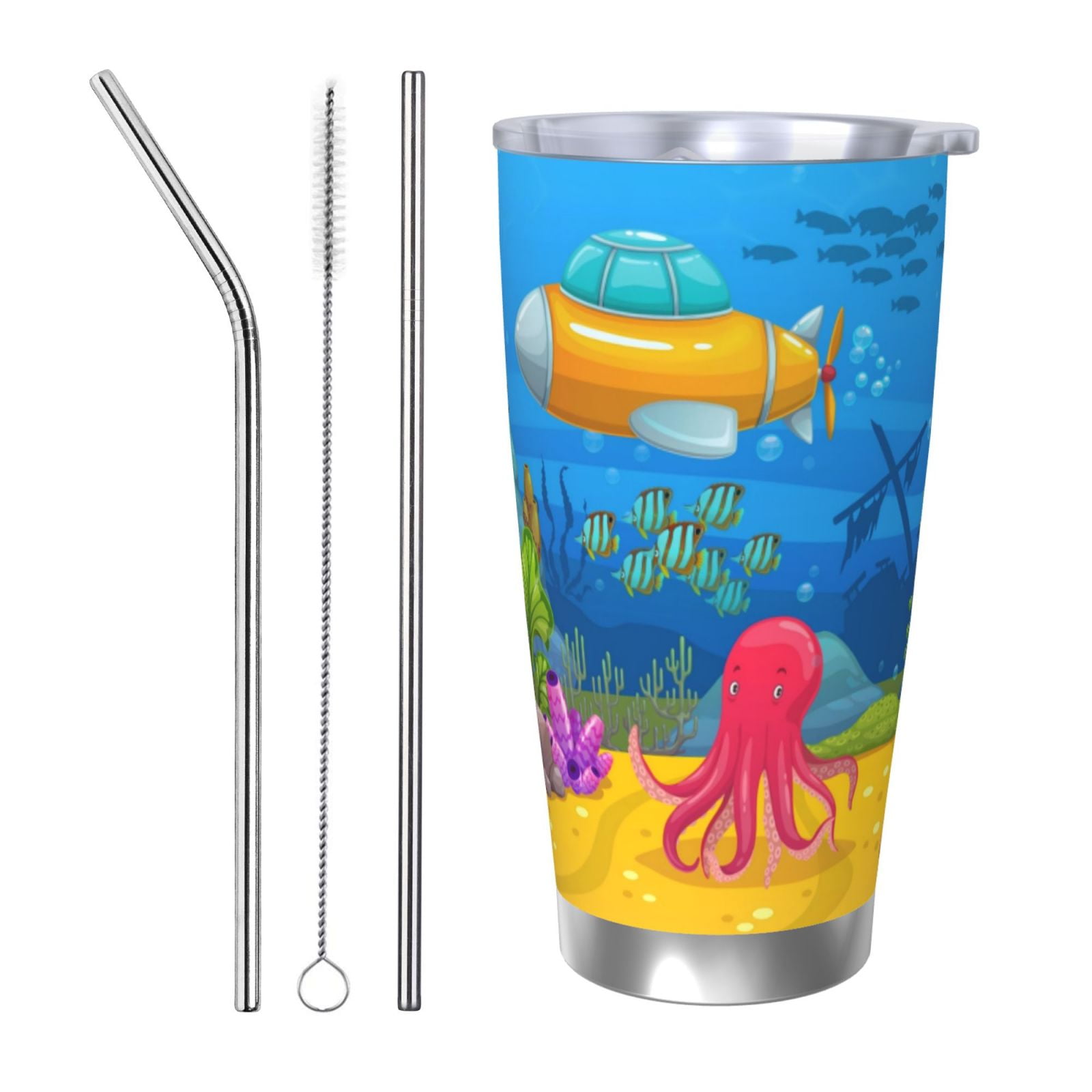 KLL Submarine And Landscape Print 40oz Stainless Steel Insulated Car ...