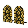 KLL Sunflower (2) Print Wood Book Ends for Shelves,1 Pair Wood Bookends ...