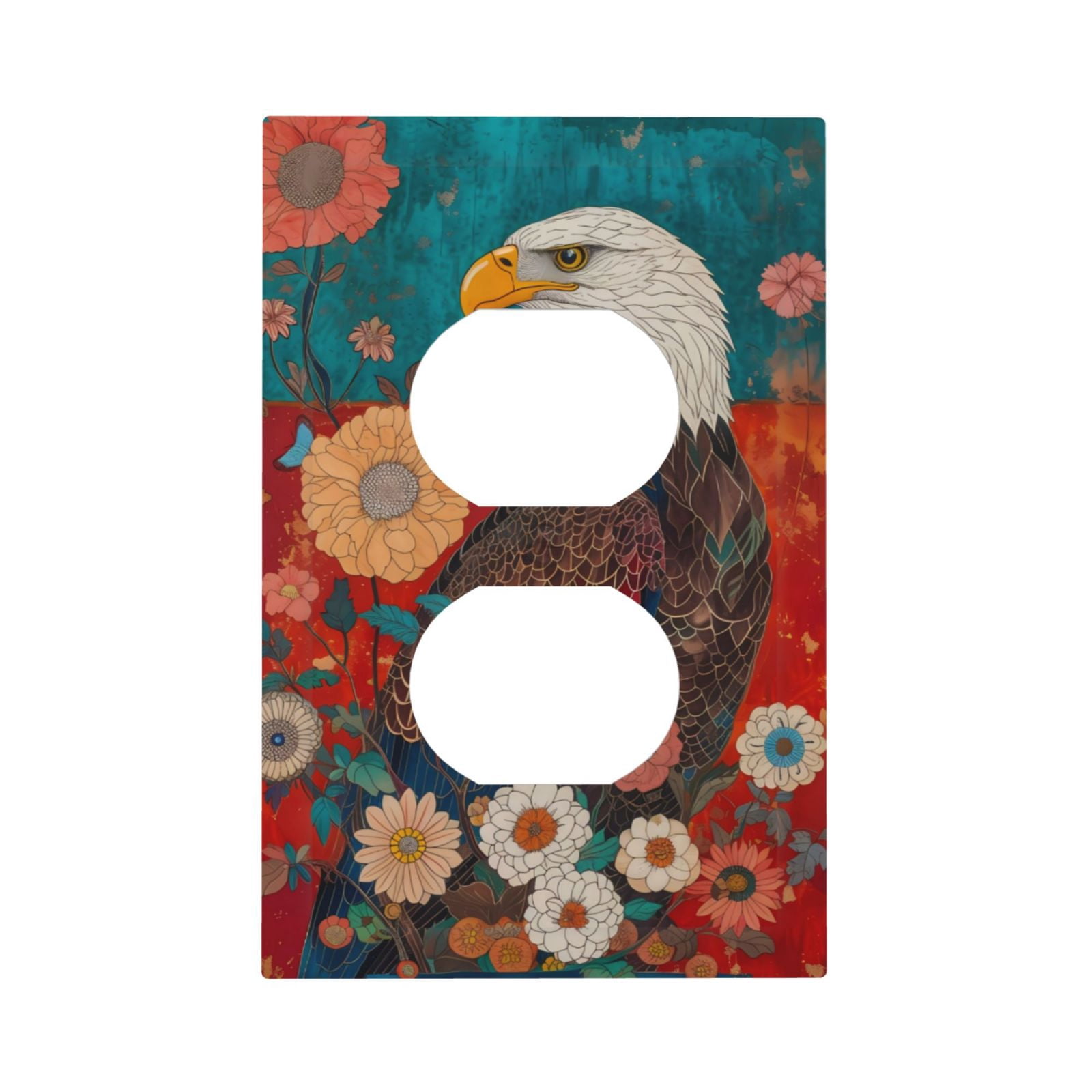 KLL Sunflower Bald Eagle Pattern Electrical Outlet Covers, 3" x 5" 1 ...