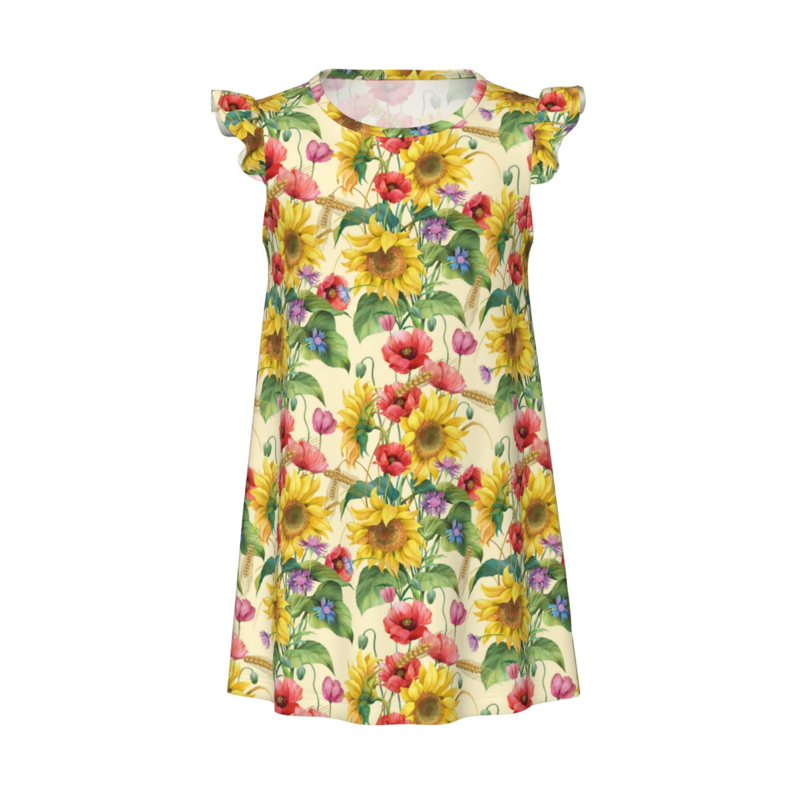 KLL Sunflower Cornflower Poppy Print Girls Nightgowns Pajamas for Girl ...