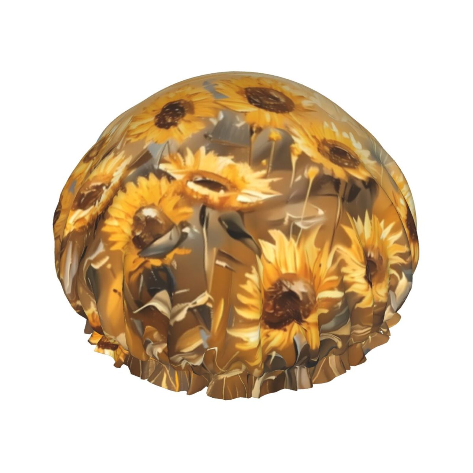 KLL Sunflower Field Bliss Pattern Shower Cap & Bath Cap for Women ...