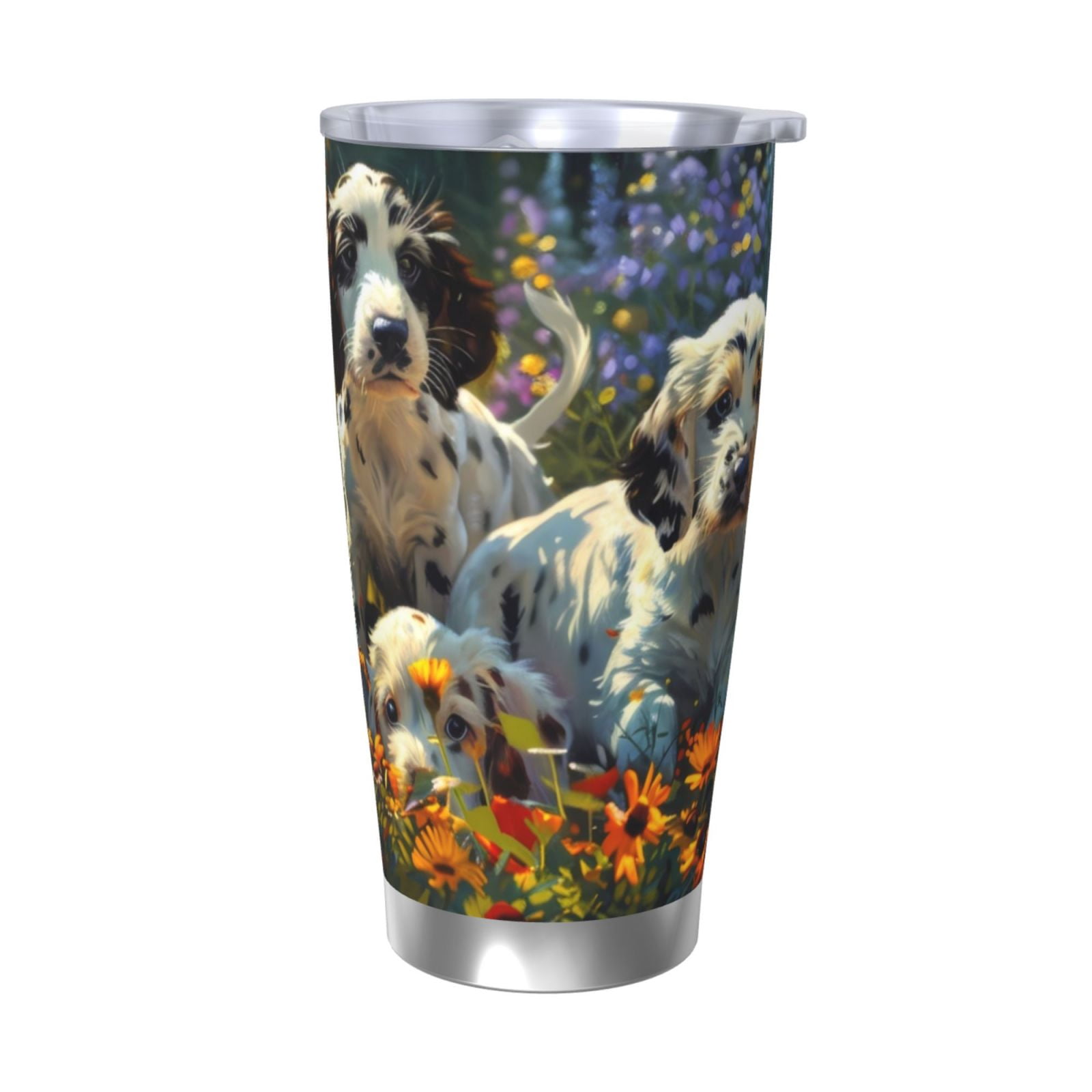 KLL Sunflower Field Spotted Dog Print 40oz Stainless Steel Insulated ...