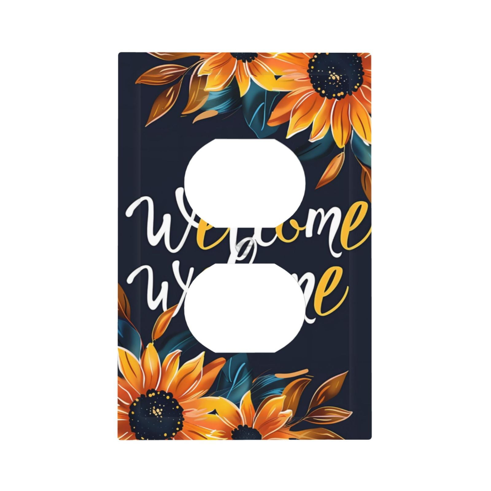 KLL Sunflower Welcome A Pattern Electrical Outlet Covers, 3" x 5" 1 ...