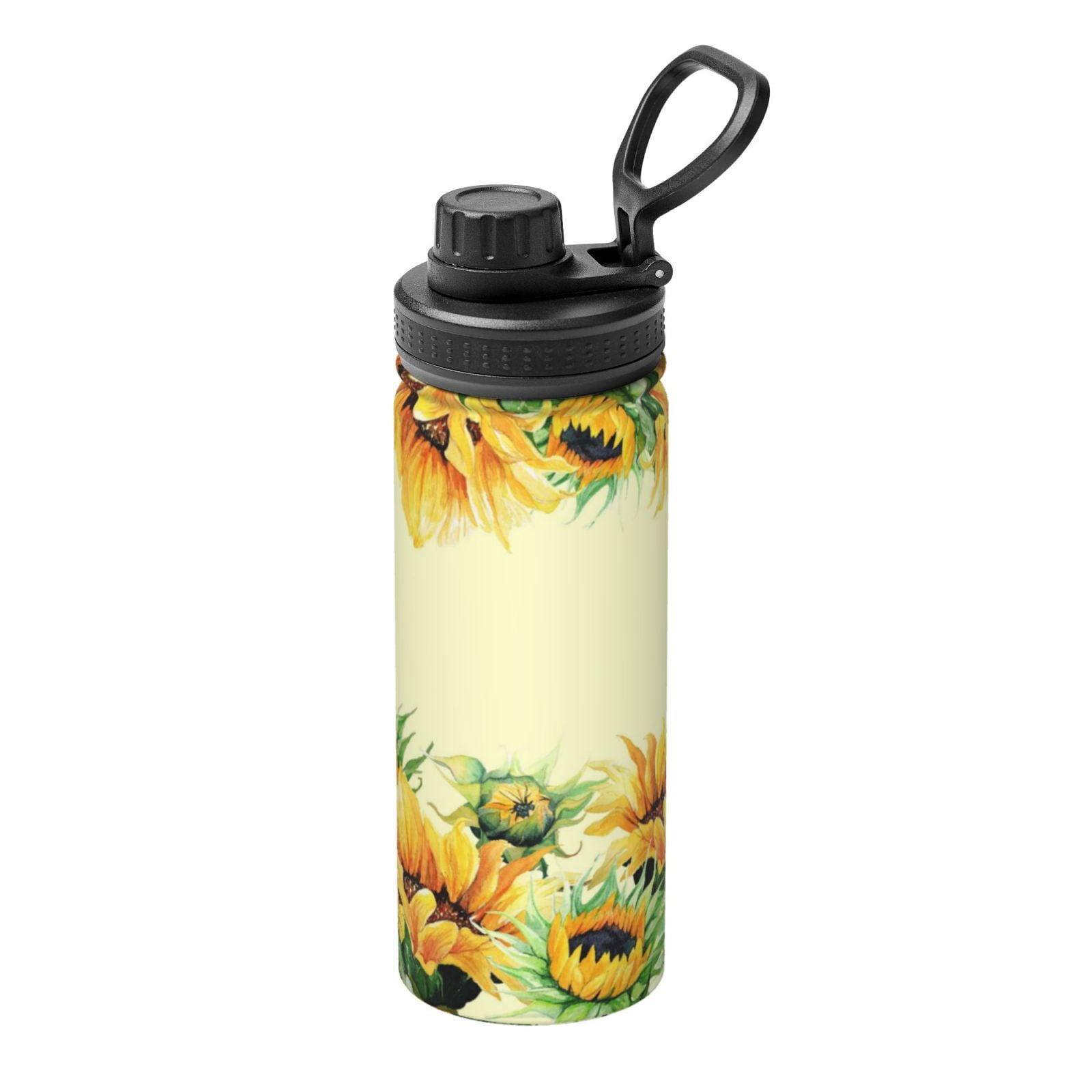 KLL Sunflowers On A Yellow Background Pattern 18oz Insulated Water ...