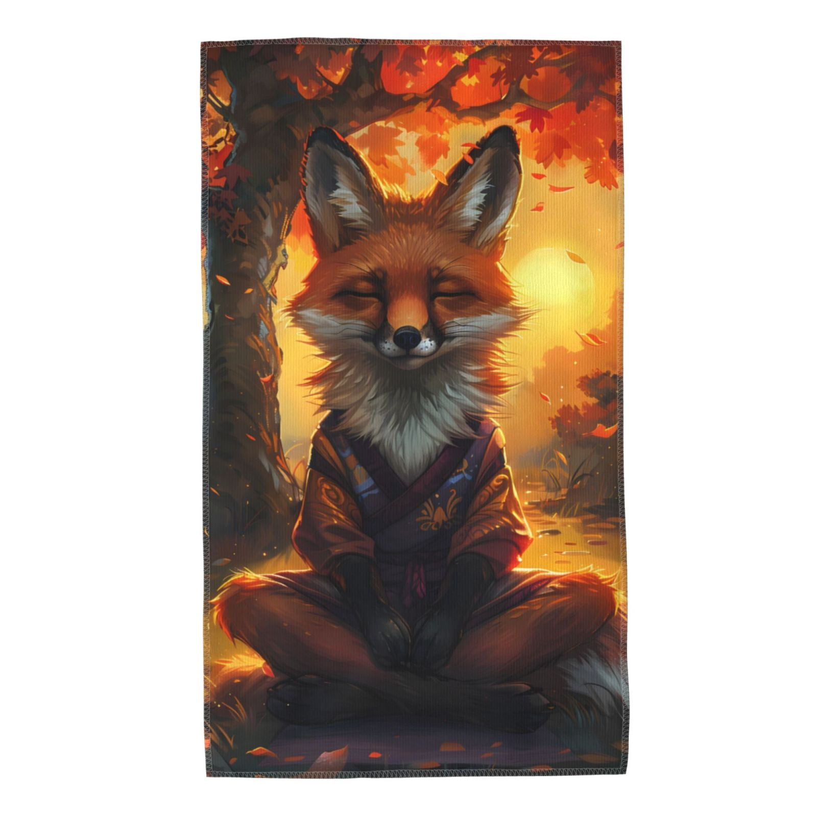 KLL Sunset Maple Tree Fox Ultra Absorbent & Soft Hand Towels for Bath ...