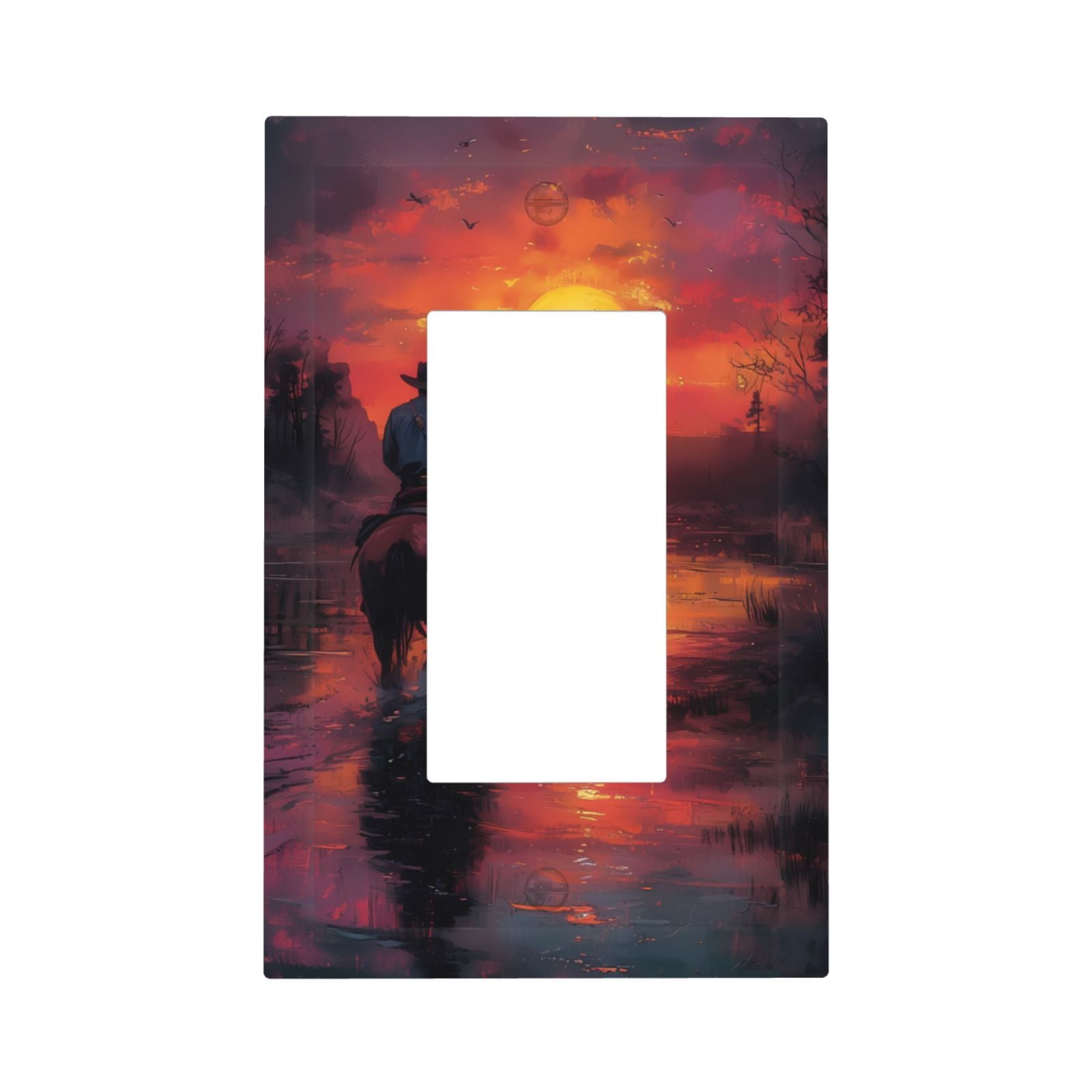 KLL Sunset River Western Cowboy Pattern Electrical Outlet Covers, 3" x ...