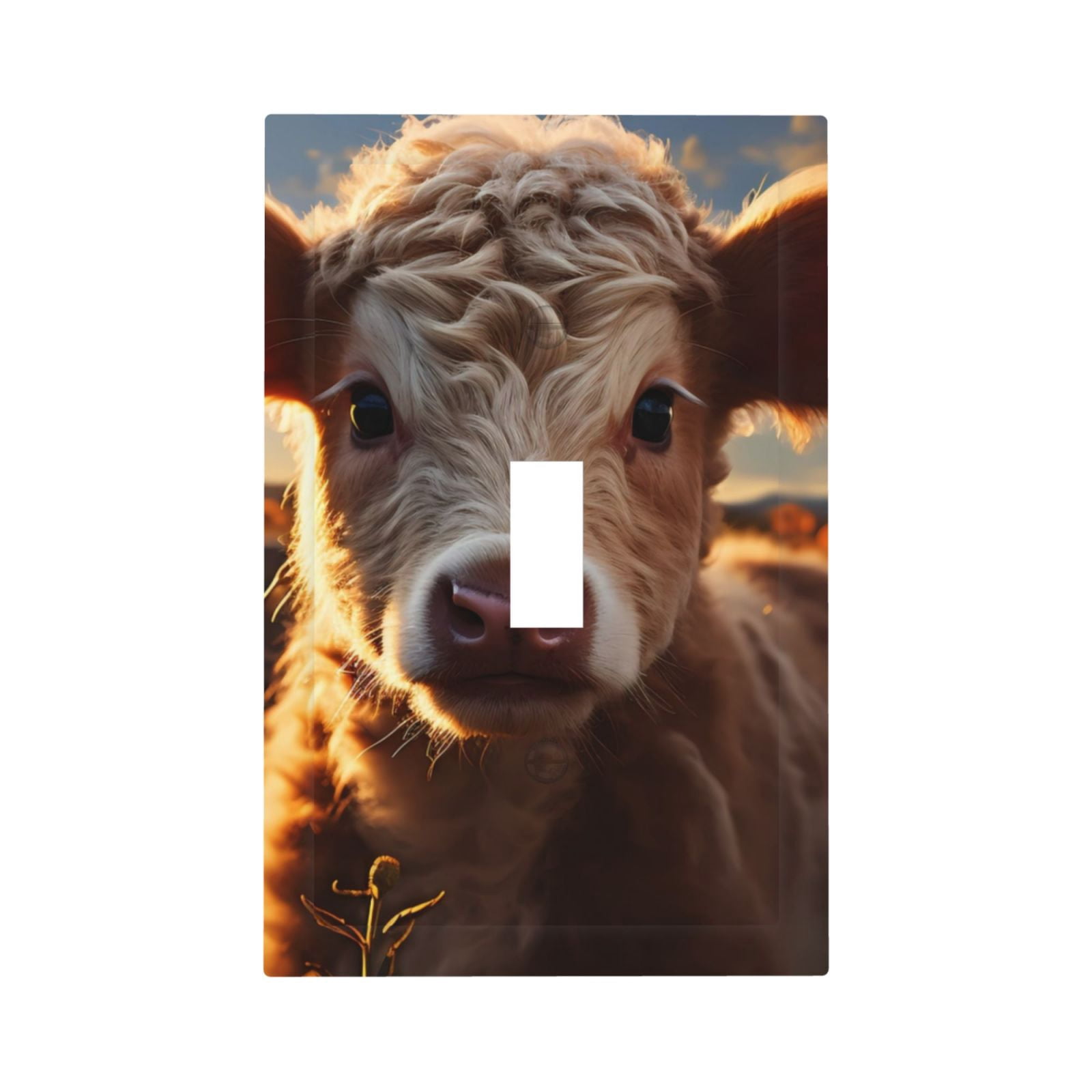 KLL Sunset Sunflower Small Cow Pattern Electrical Outlet Covers, 3" x 5 ...
