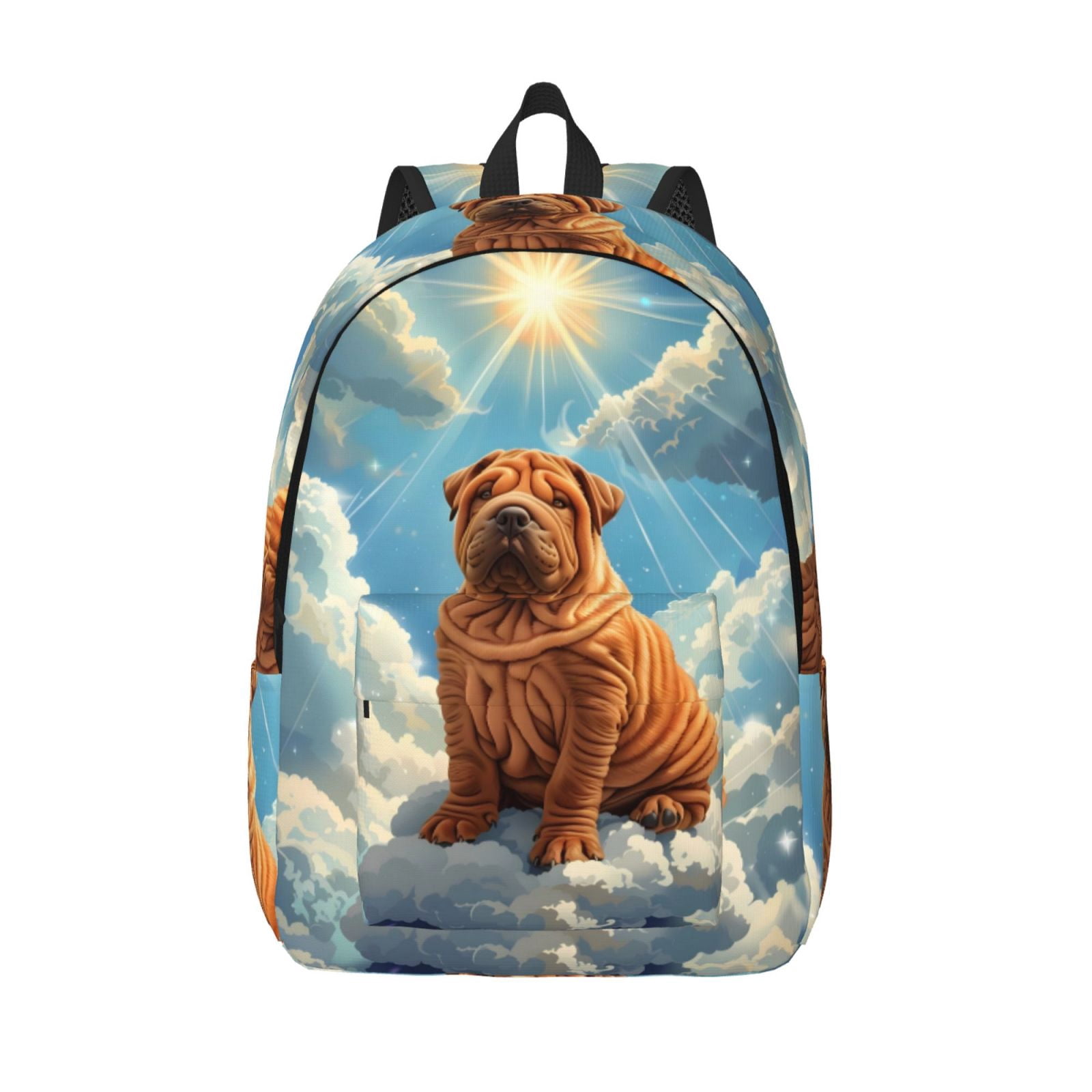 KLL Sunshine Cloud Bulldog Print Travel Laptop Backpack - College ...