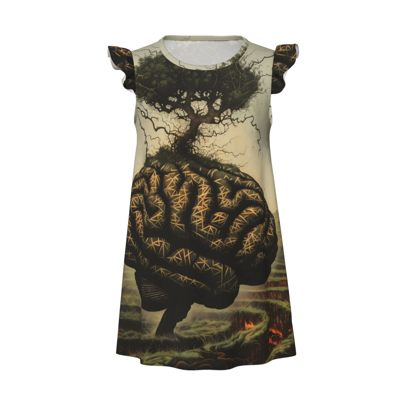 KLL Surreal Brain Tree Print Girls Nightgowns Pajamas for Girl ...