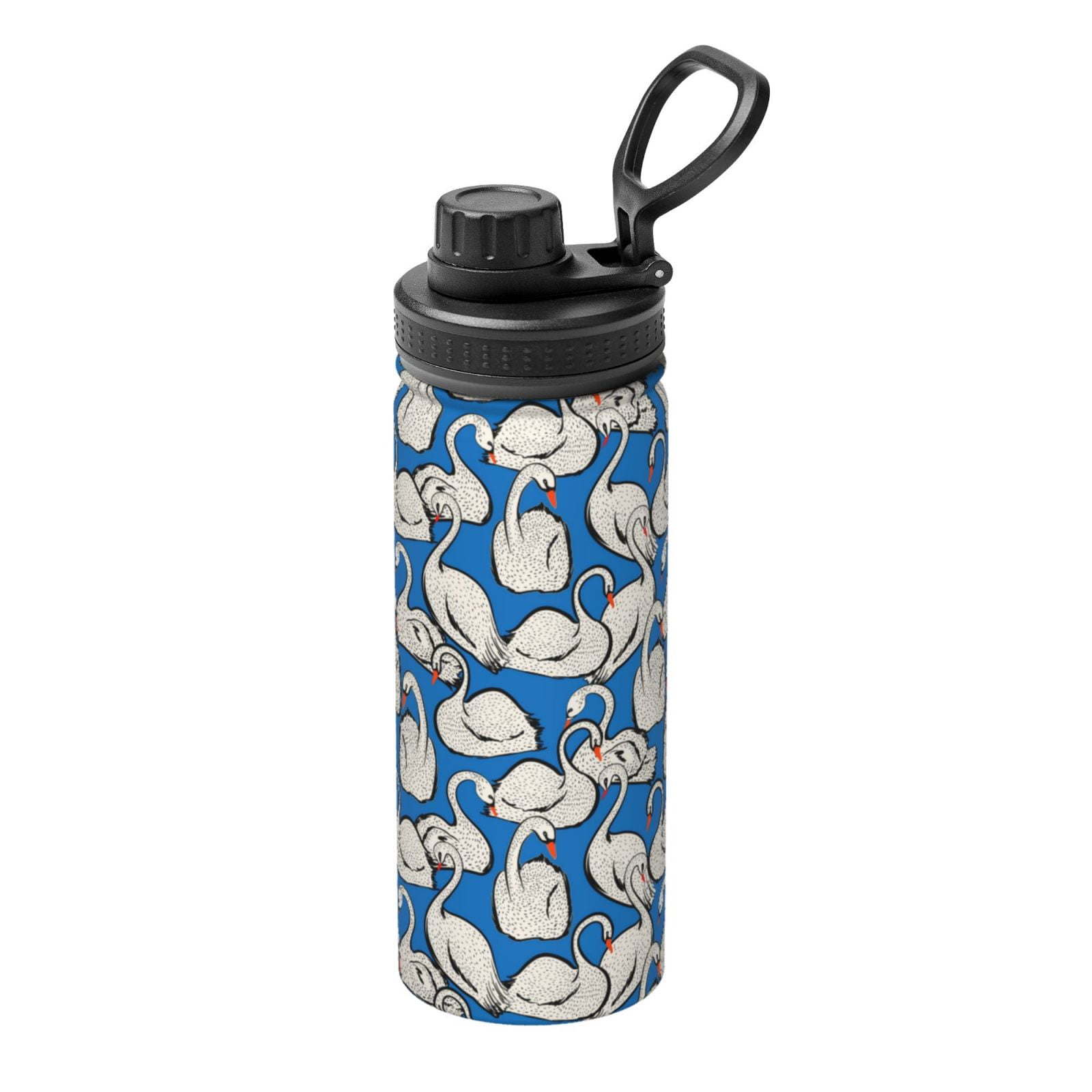 KLL Swan Birds Pattern 18oz Insulated Water Bottle, Stainless Steel ...
