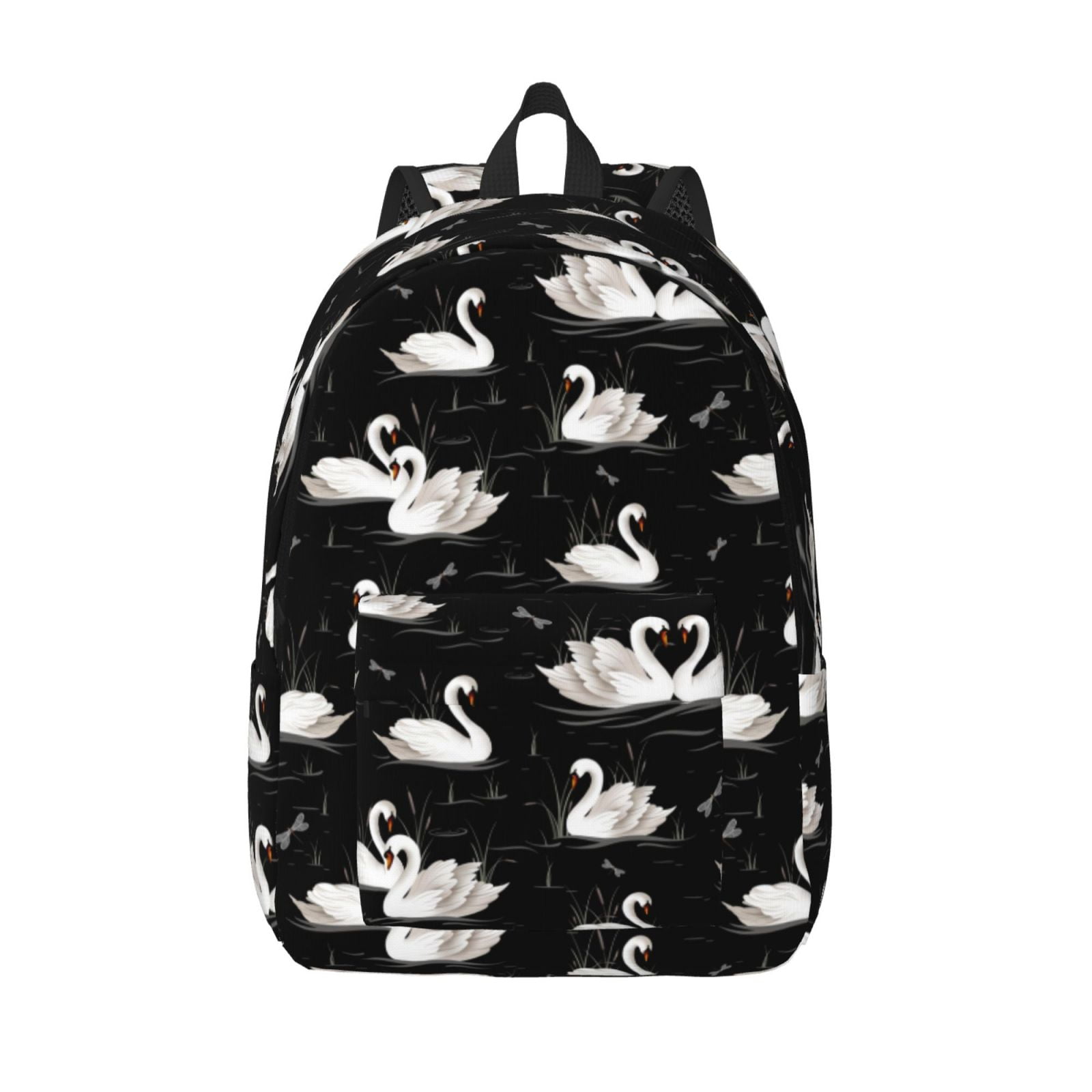 KLL Swan And Dragonflies Print Travel Laptop Backpack - College ...