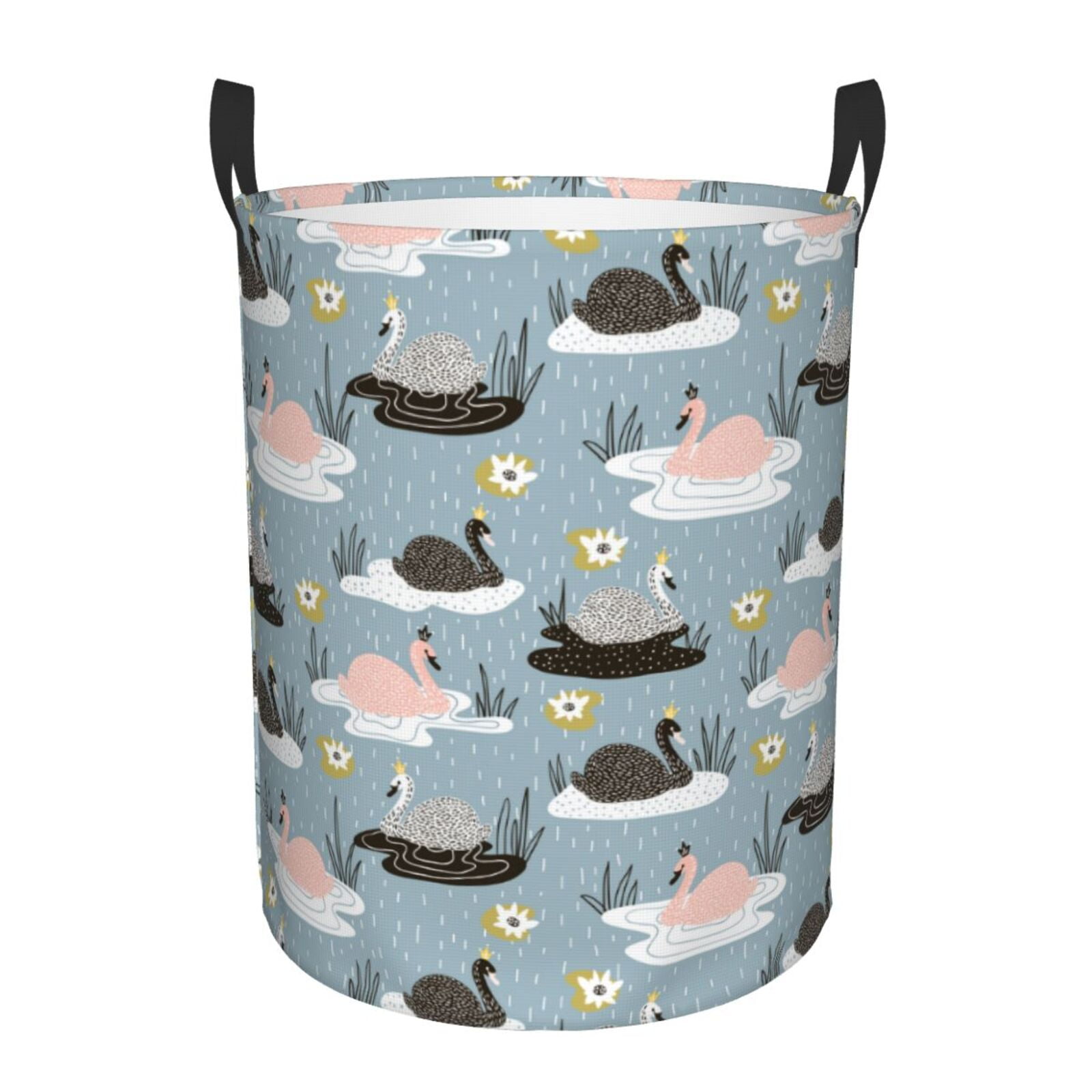 KLL Swan Princess On Lake Waterproof Foldable Laundry Hamper Bucket ...